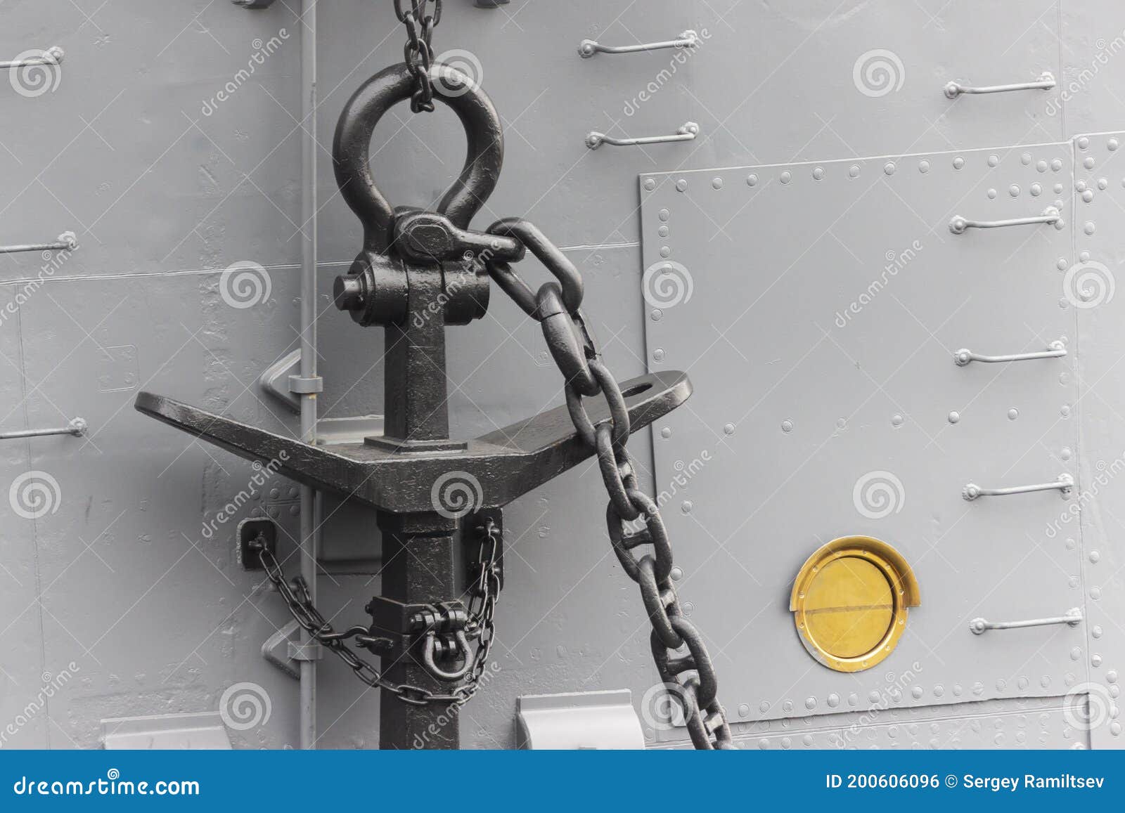 Anchor on a Chain Aboard the Cruiser Avrora Stock Photo - Image of boat ...