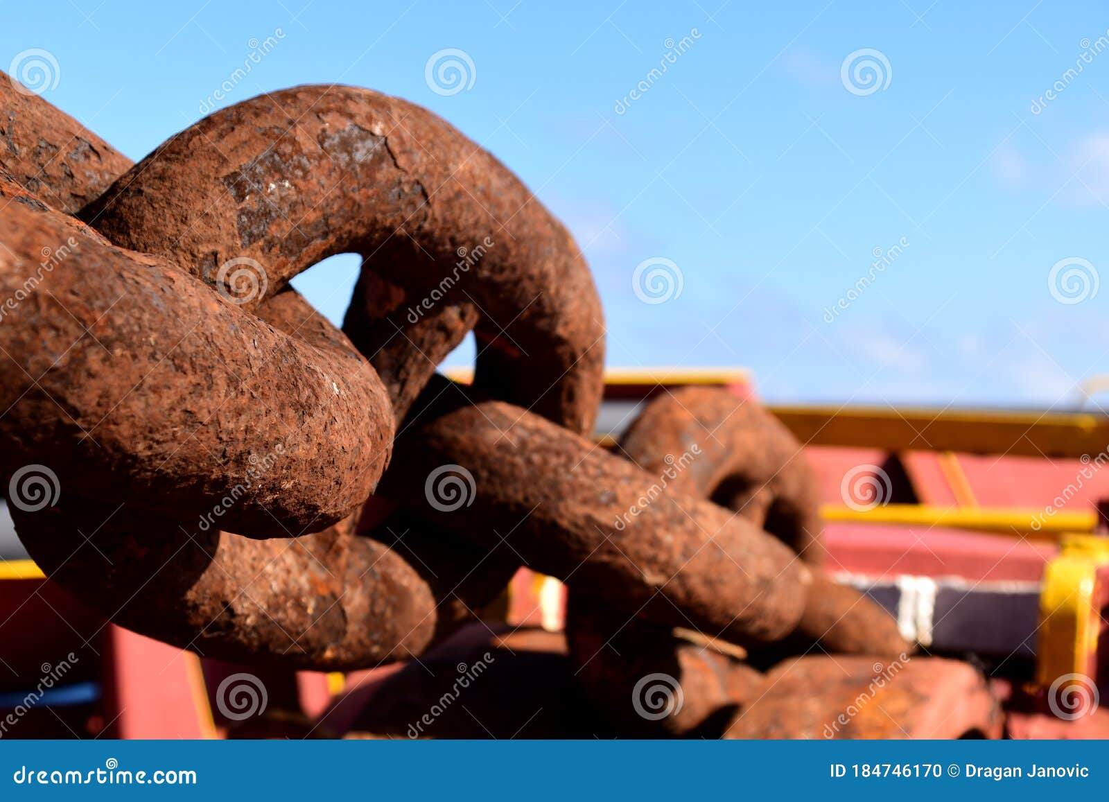 Anchor Chain on a Cargo Ship Stock Photo - Image of safety, main: 184746170
