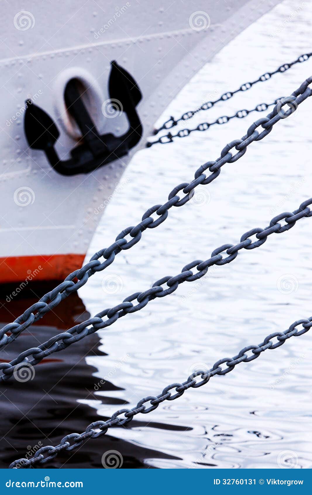 Anchor Chain on a Ship. Baltic Sea Stock Image - Image of port, vessel ...