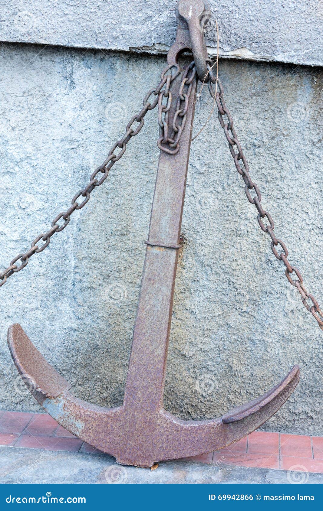 Anchor with chain stock photo. Image of harbor, ancient - 69942866