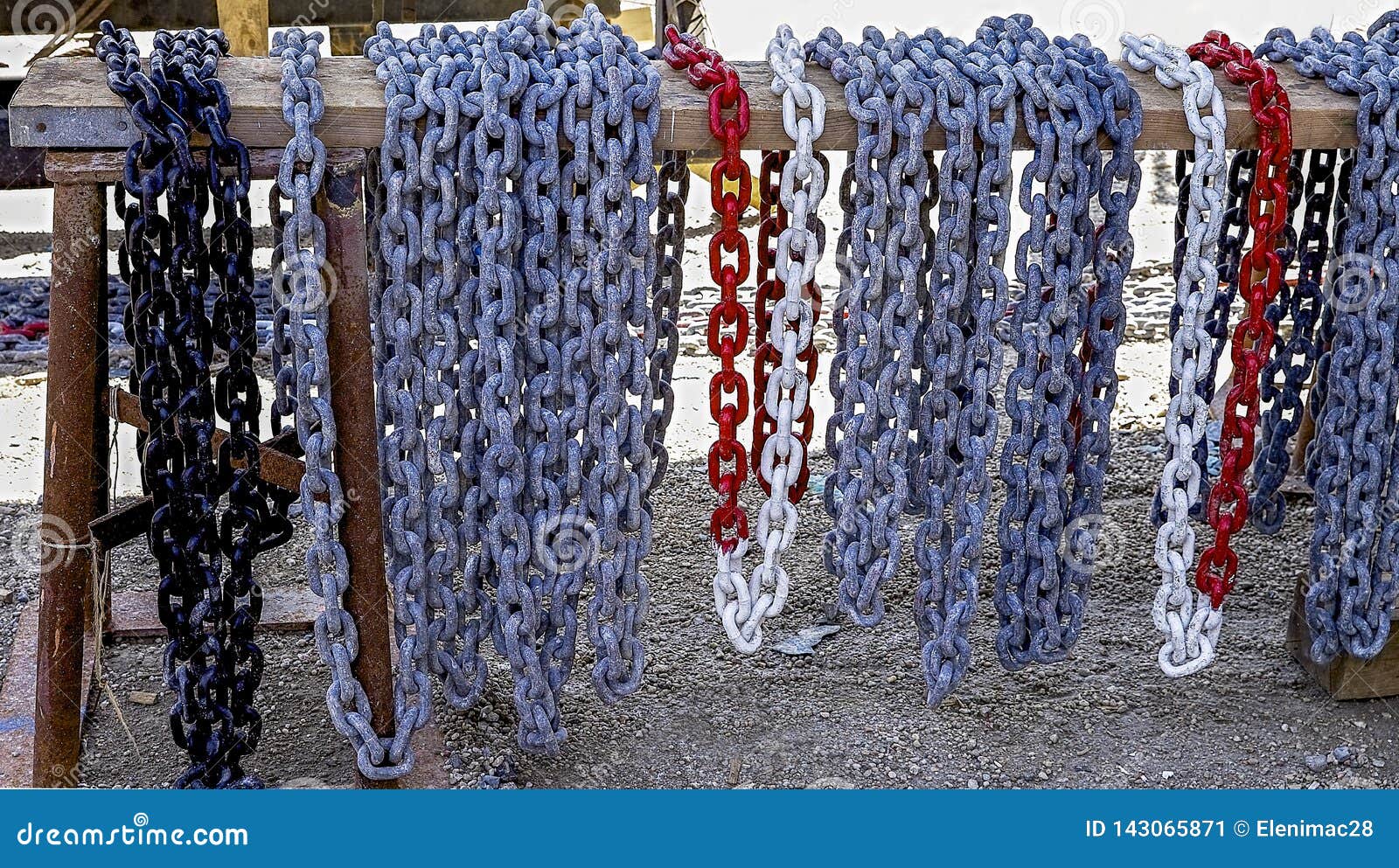 Anchor Chains. Isolated stock image. Image of industrial - 143065871