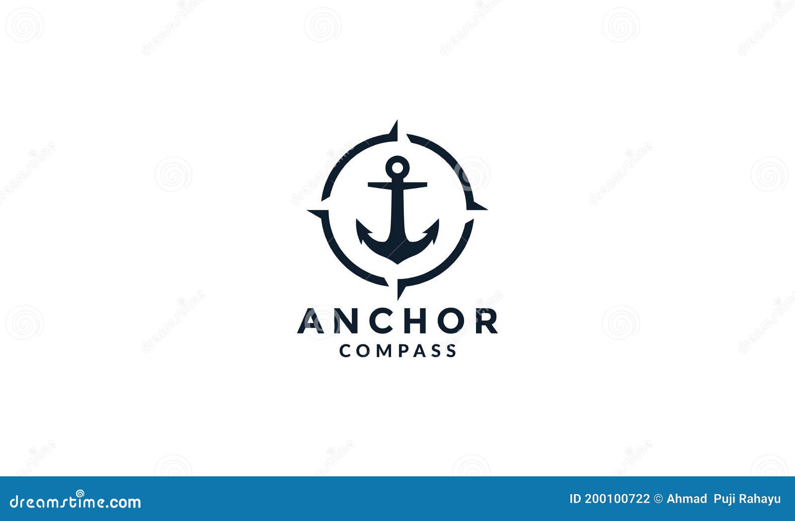 Anchor with Compass Circle Modern Logo Vector Icon Illustration Stock ...