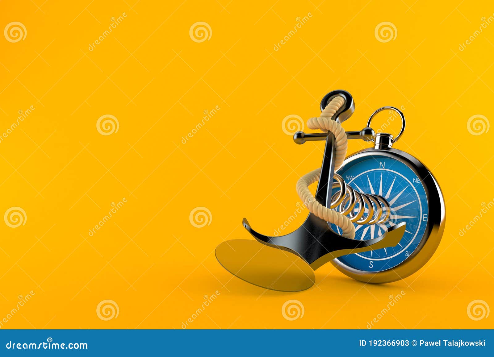 Anchor with compass stock illustration. Illustration of journey - 192366903
