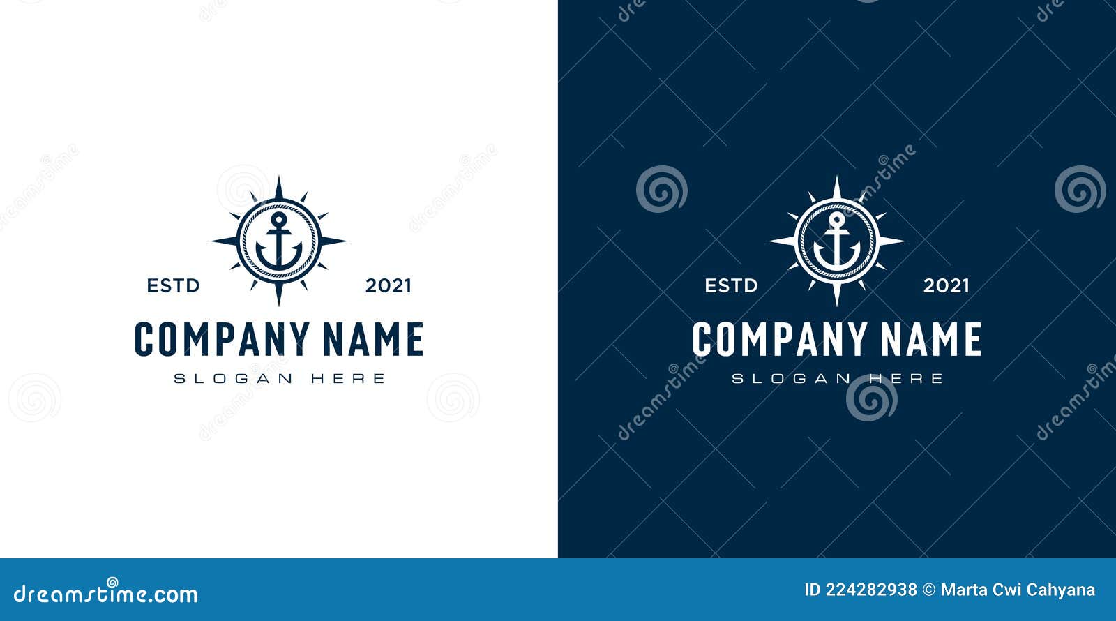 Anchor and Compass Logo Design Vector Stock Vector - Illustration of ...