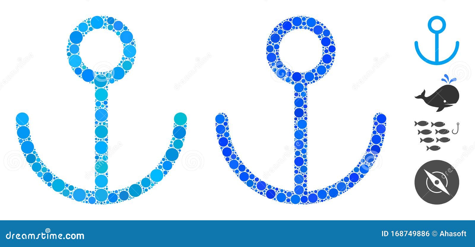 Anchor Mosaic Icon of Round Dots Stock Illustration - Illustration of ...