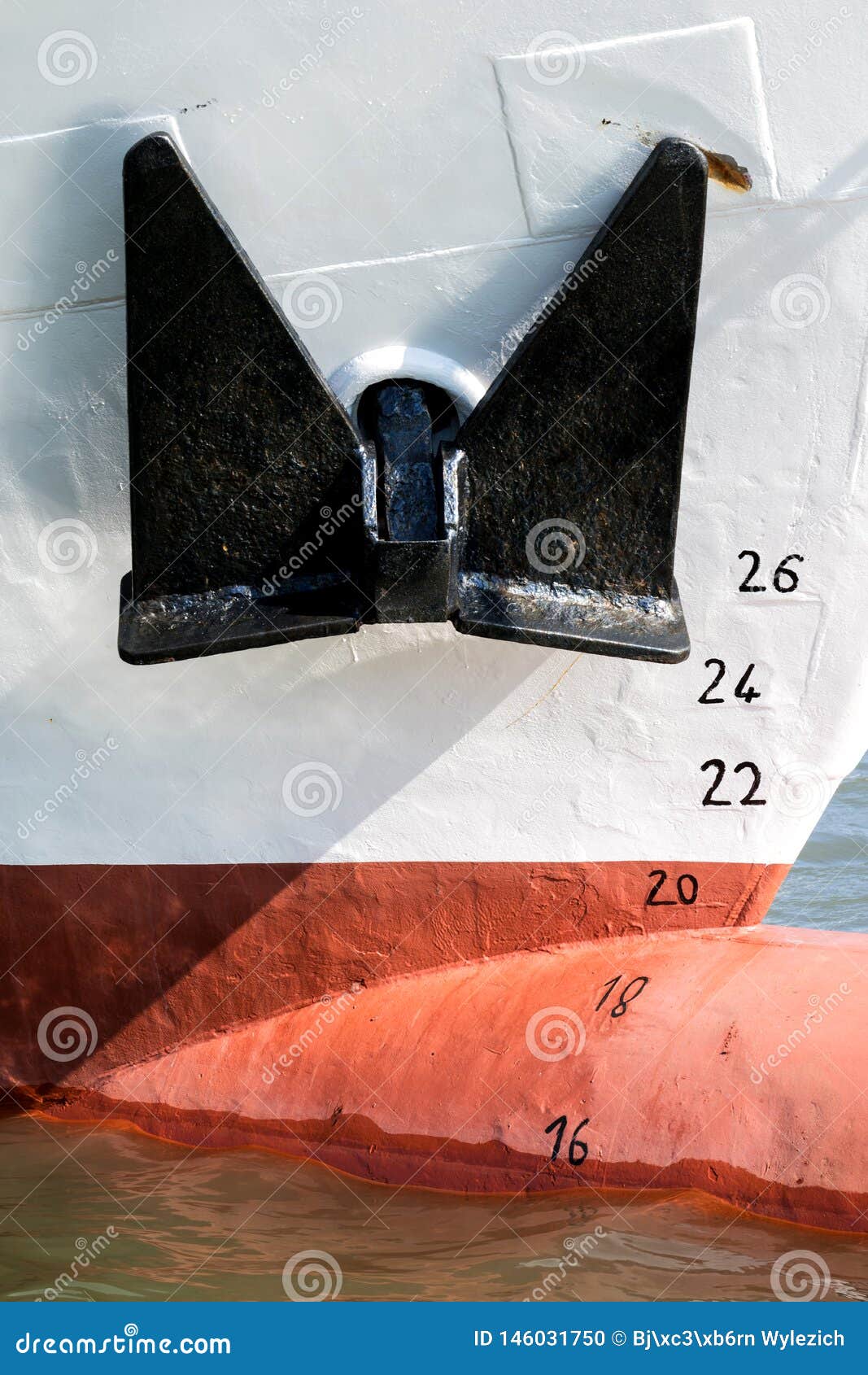 Draft Marks On A Ship - Waterline Numbers On Bow And Stern Of A Vessel ...