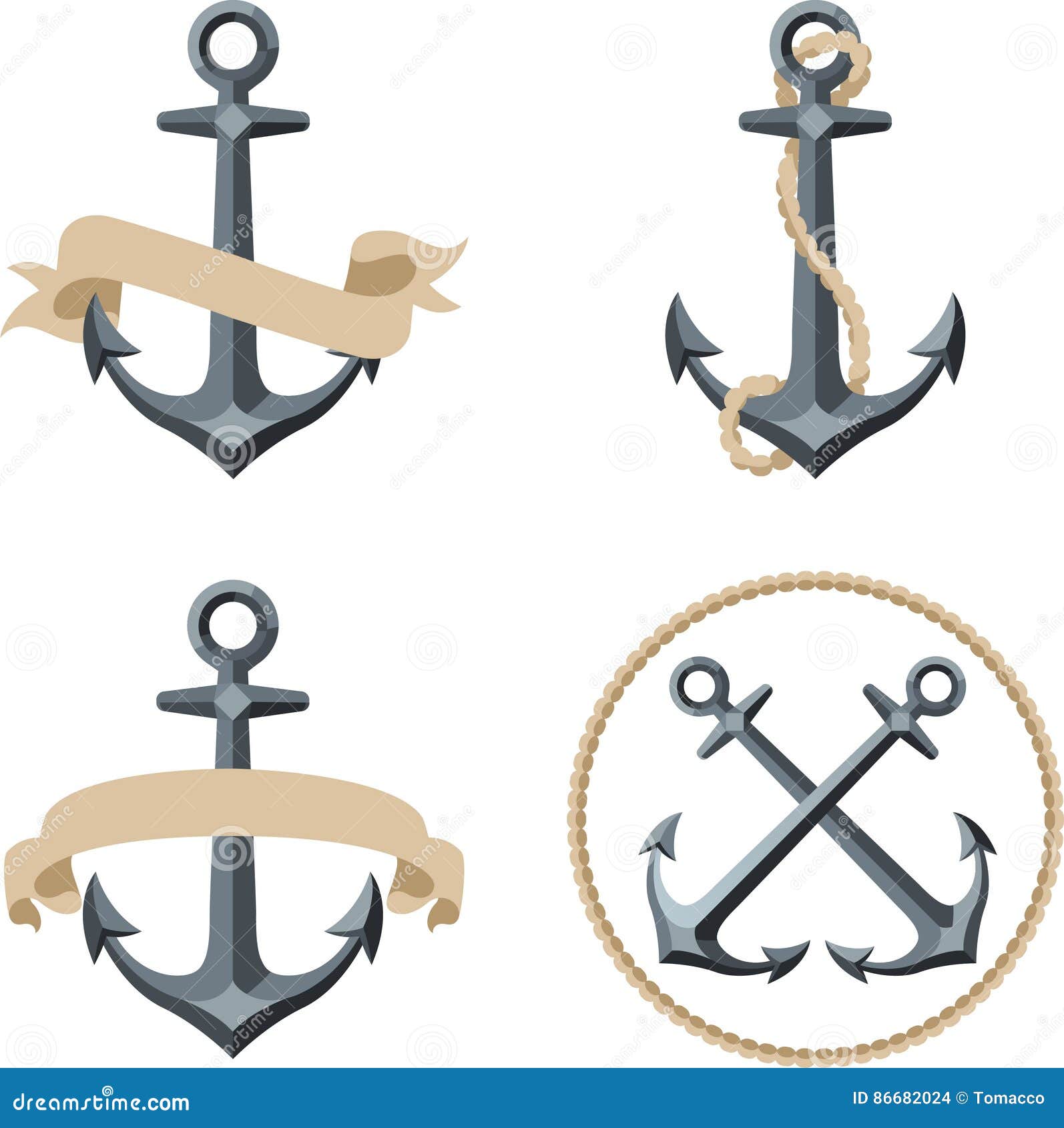 Anchor Emblem Illustrations Stock Illustration - Illustration of medal ...