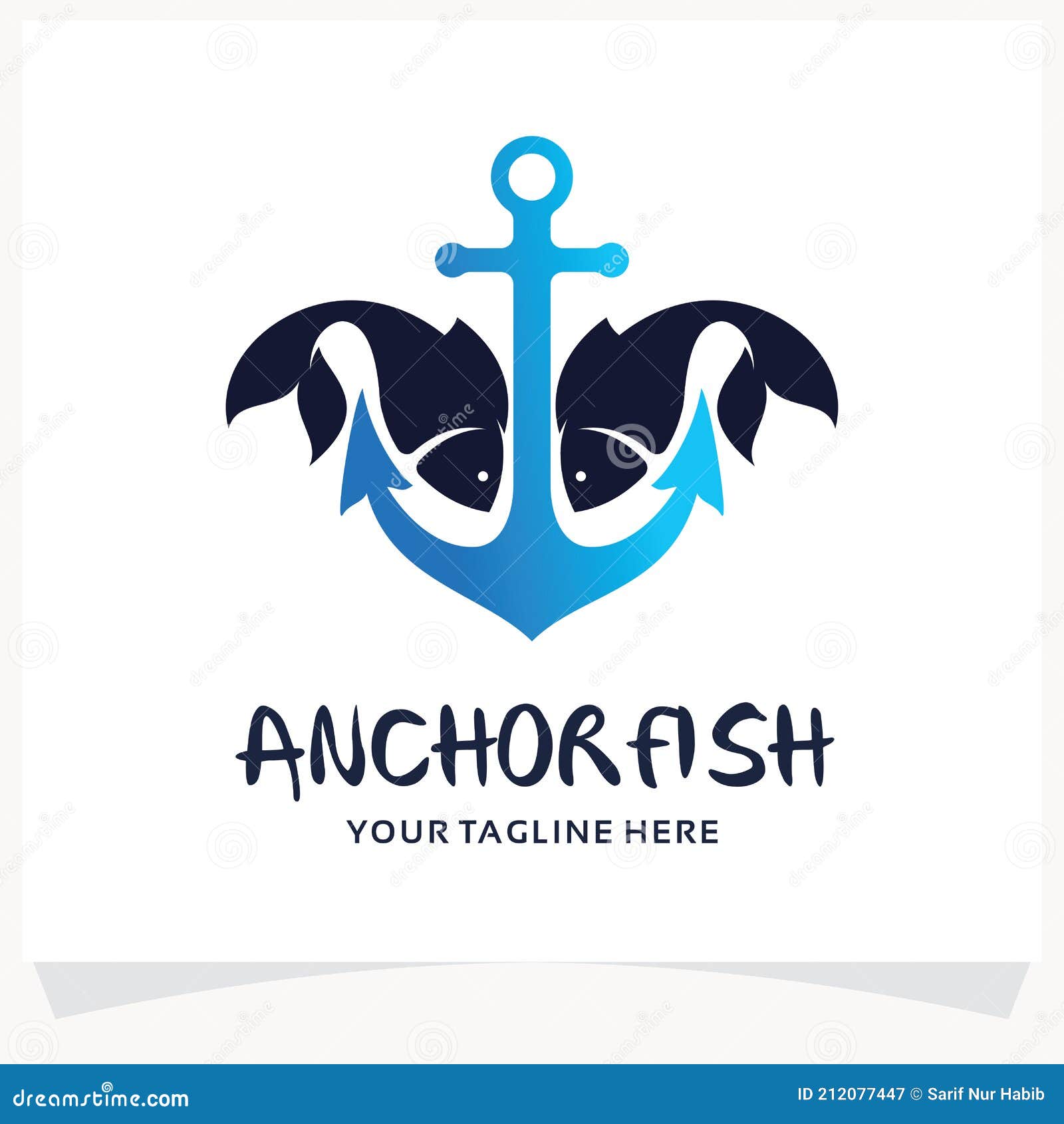 Anchor Fish Logo Design Template Inspiration Stock Vector ...