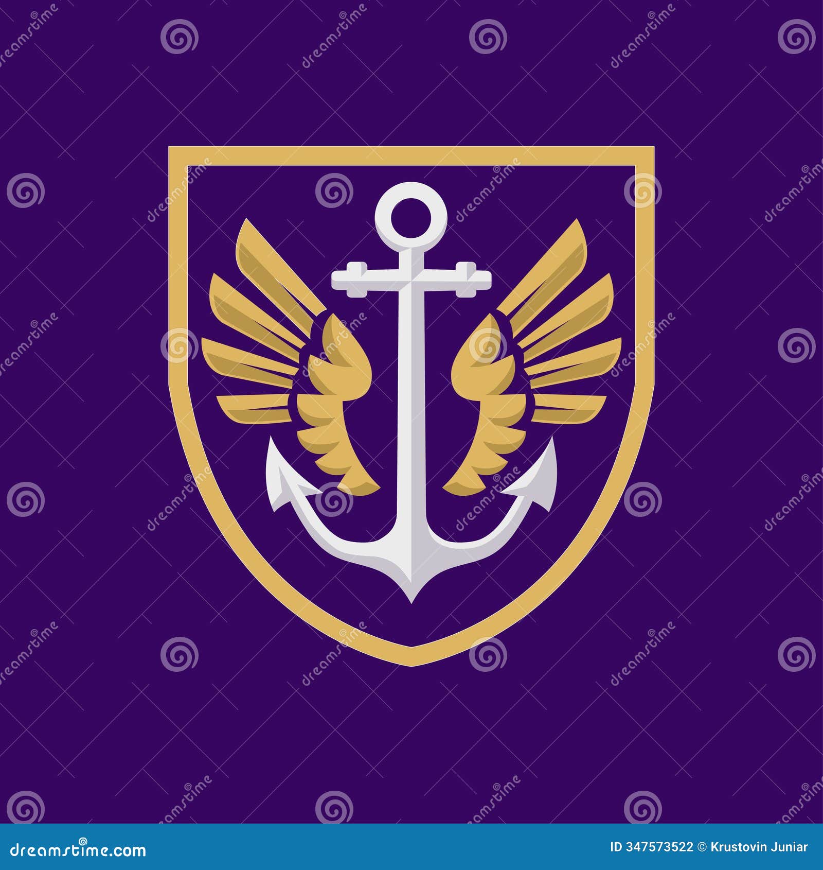Anchor Flying with Both Wings Heading Up Stock Vector - Illustration of ...