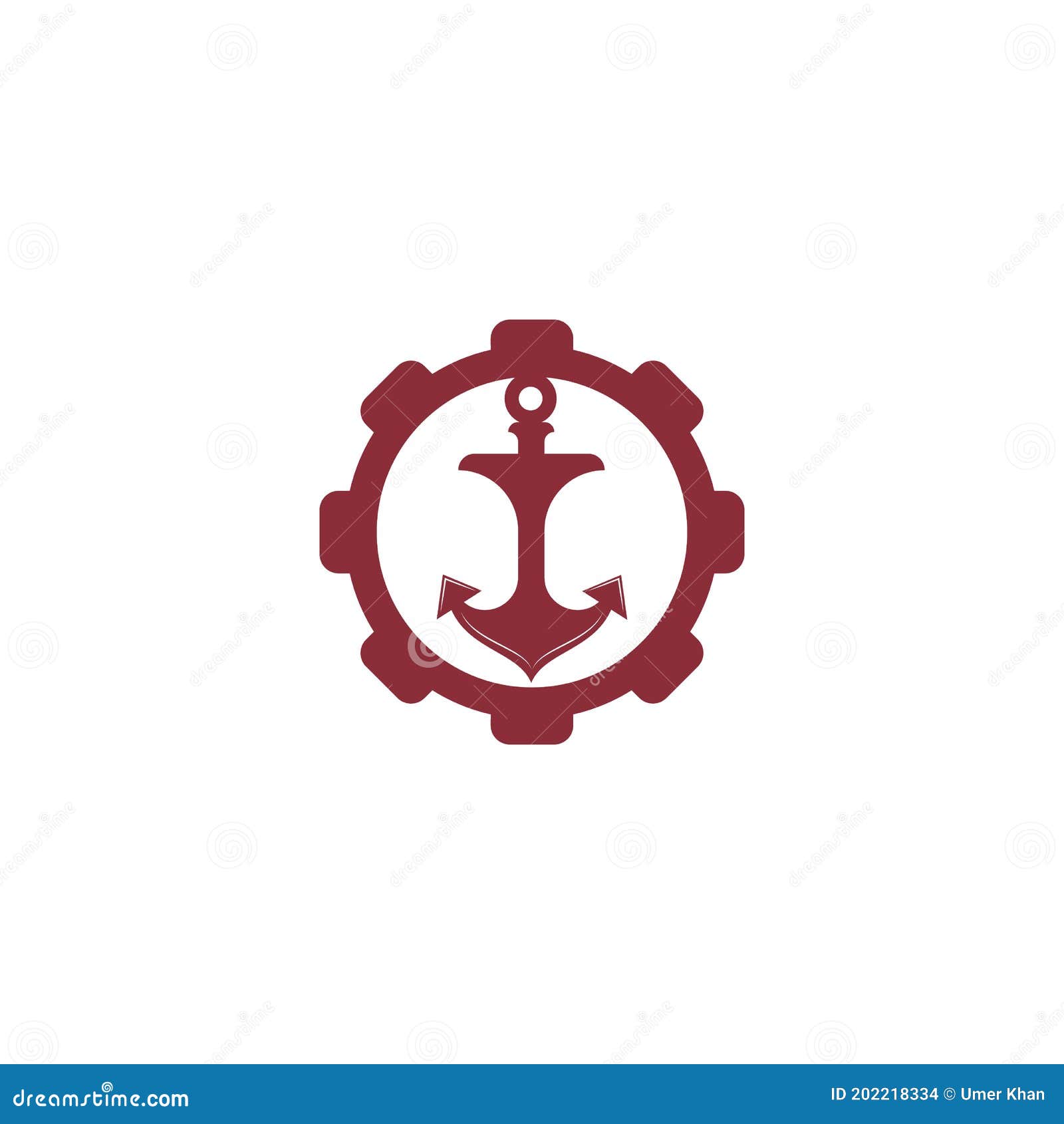 Anchor Gear Shape Concept Vector Logo Stock Vector - Illustration of ...