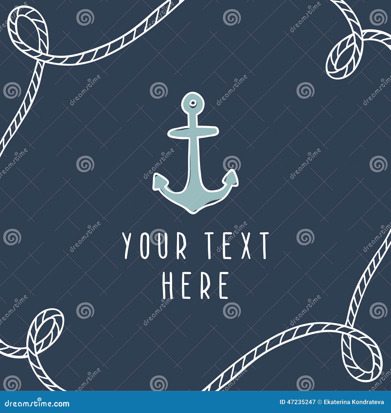 Anchor Greeting Card Template. Stock Vector - Illustration of boat ...
