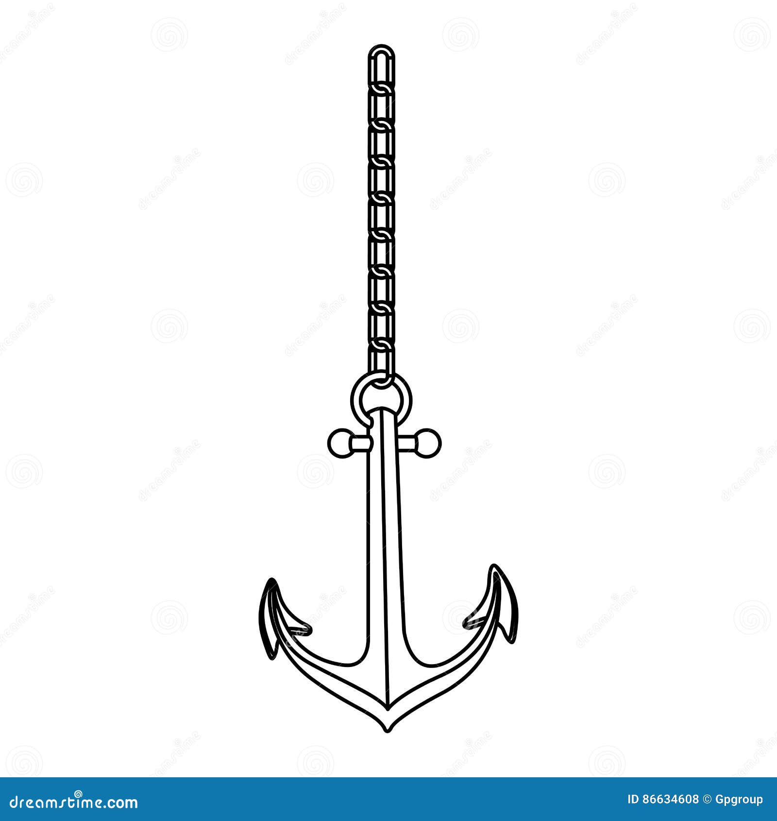 Anchor hanging icon image stock illustration. Illustration of ...
