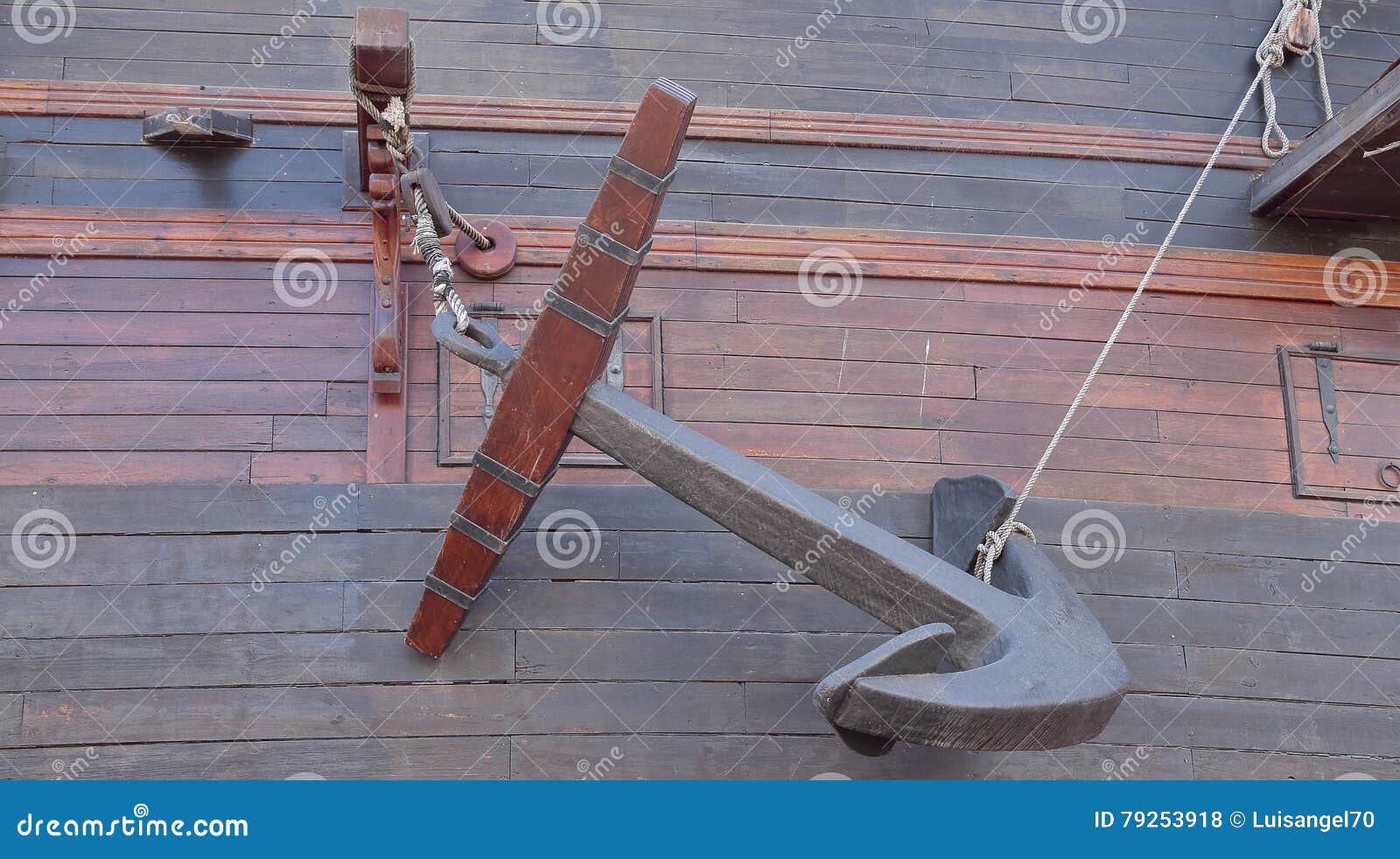 Anchor in the Hull of an Ancient Warship Stock Photo - Image of battle ...