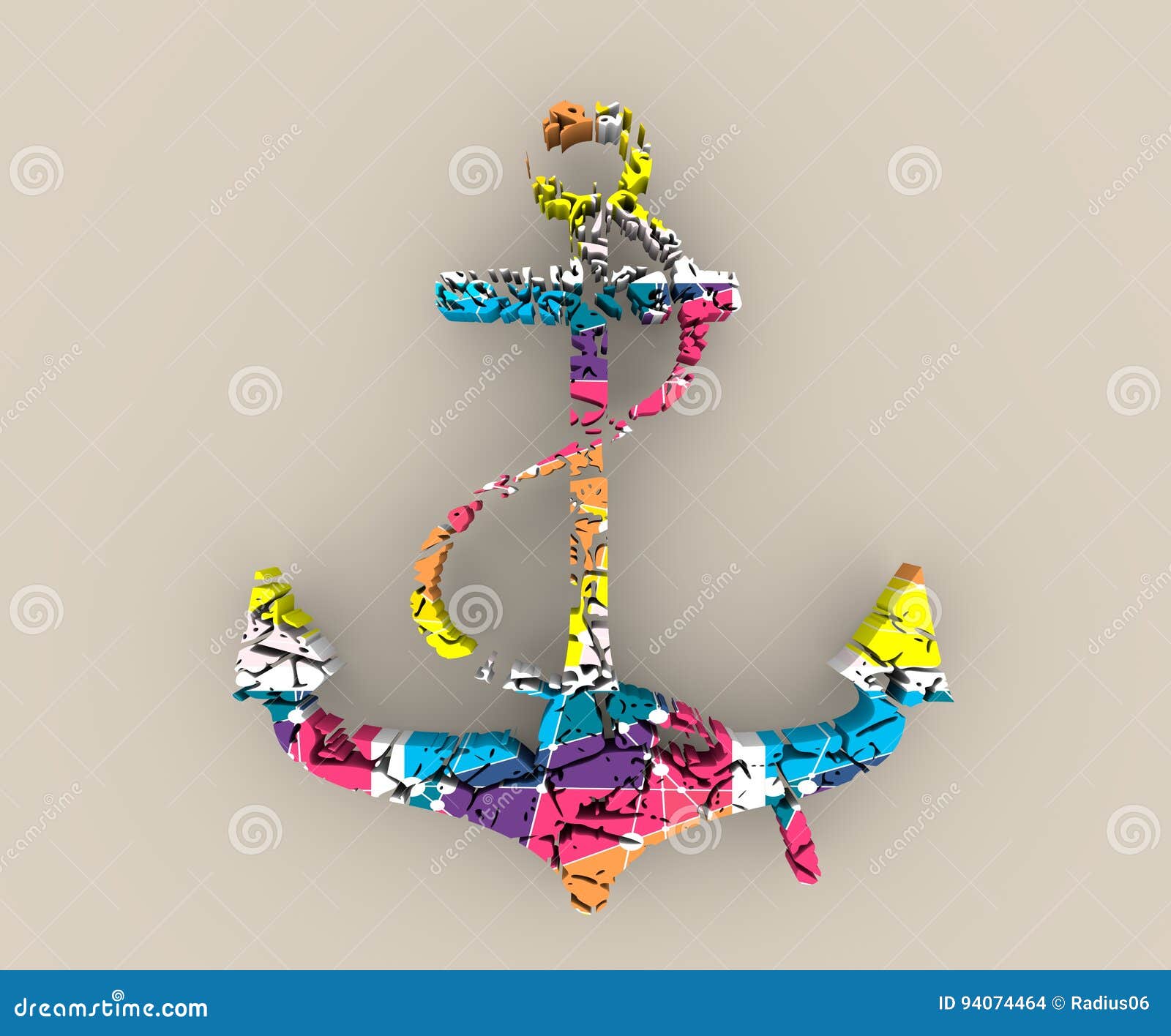 Anchor Icon on Abstract Backdrop Stock Illustration - Illustration of ...