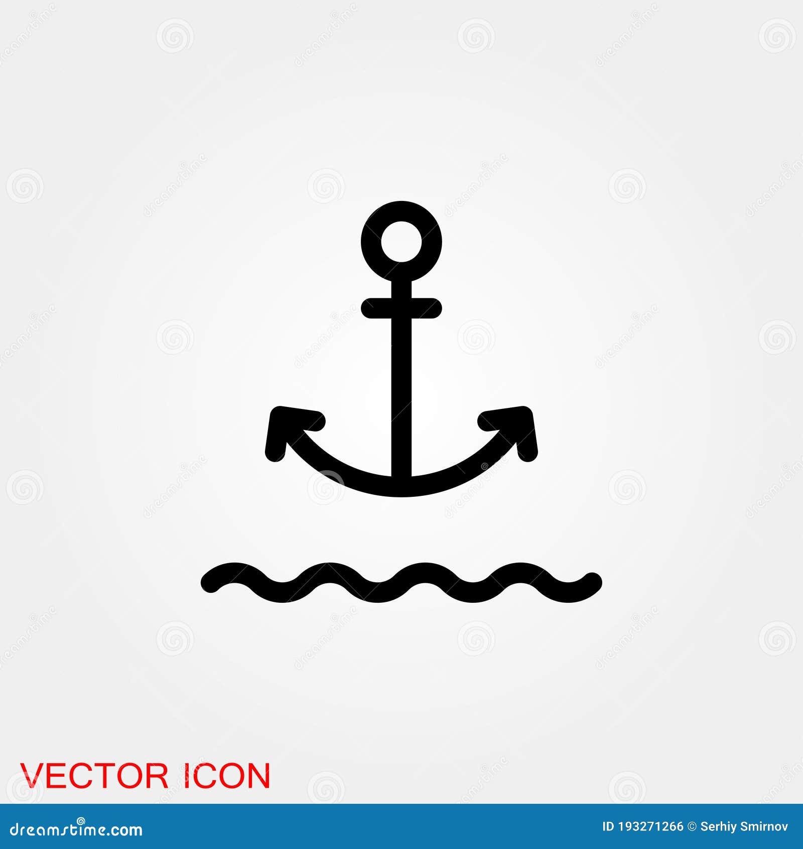 Anchor Icon. Anchored Flat Vector Icon for Apps and Websites Stock ...