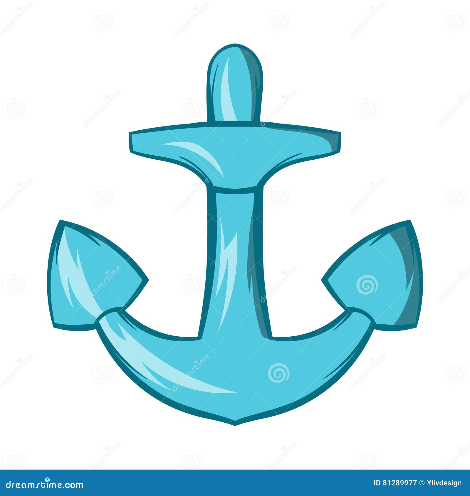 Anchor Icon in Cartoon Style Stock Vector - Illustration of sailing ...