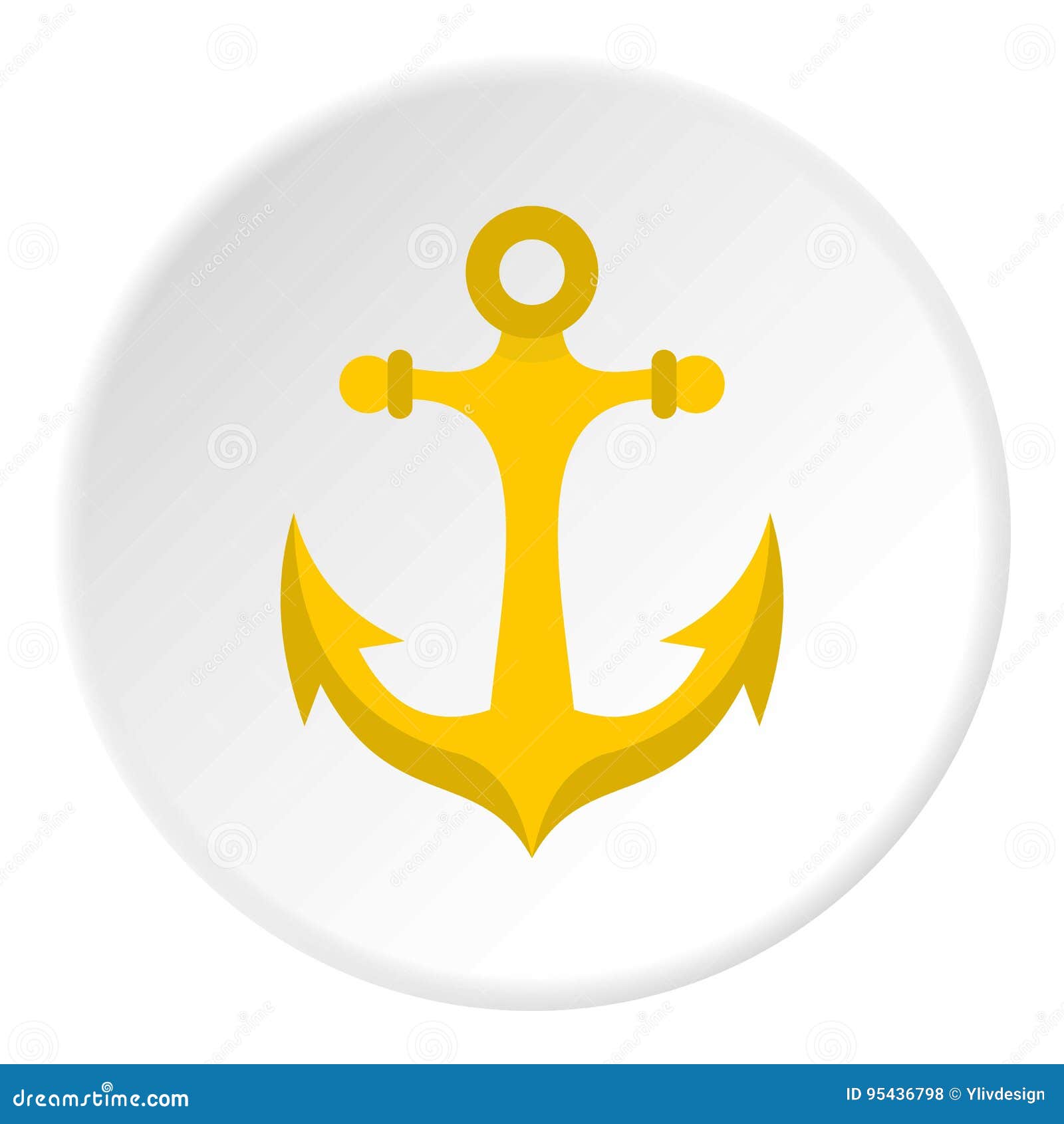 Anchor icon circle stock vector. Illustration of ancient - 95436798