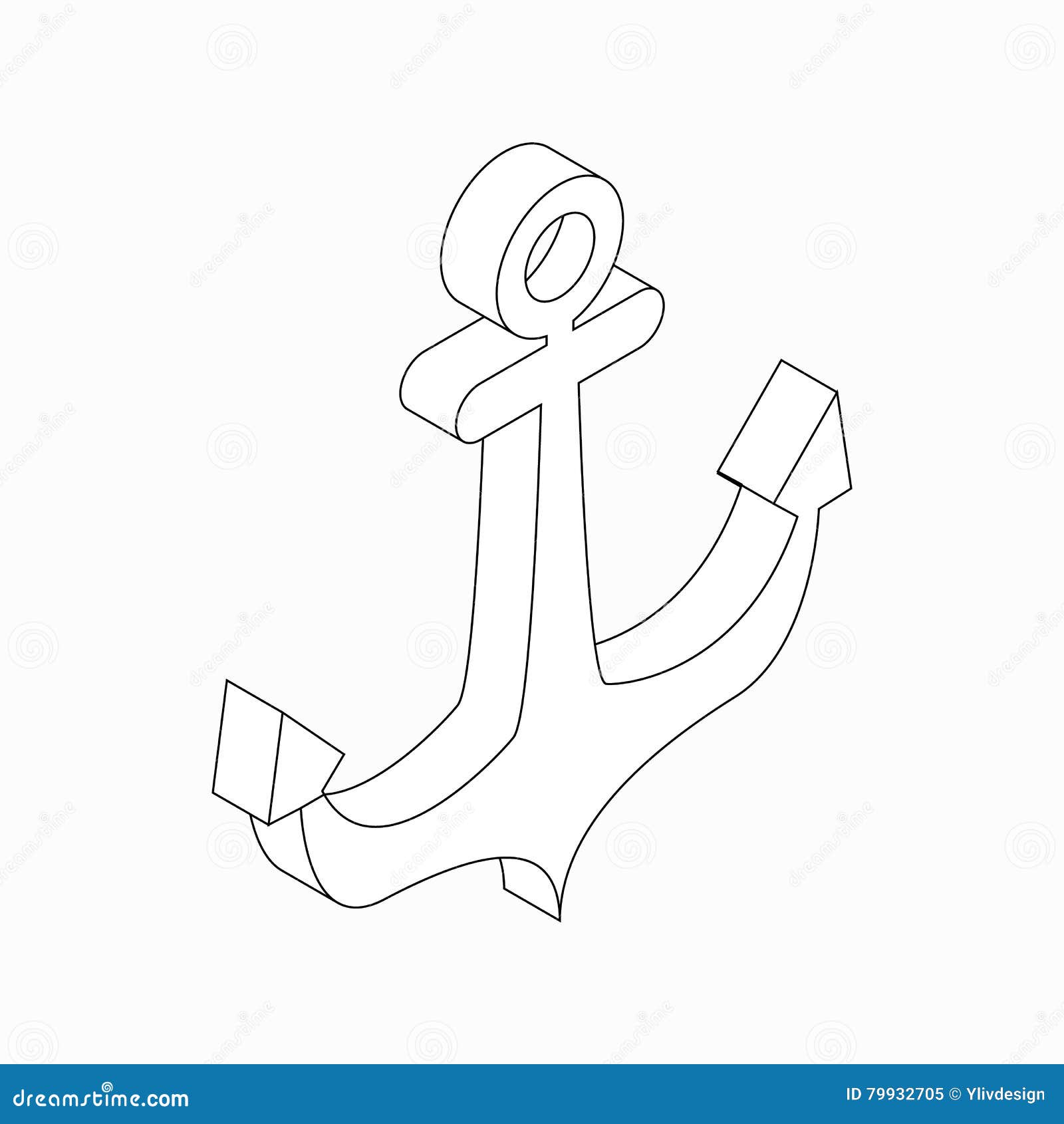 Anchor Icon, Isometric 3d Style Stock Vector - Illustration of marine ...