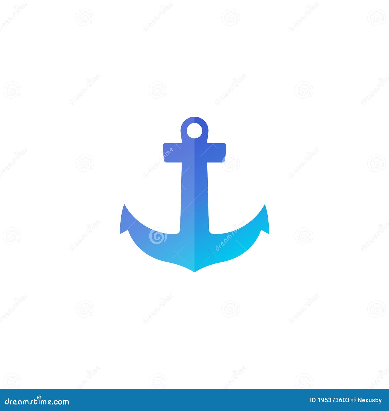 Anchor Icon, Marine Port Vector Logo Stock Illustration - Illustration ...