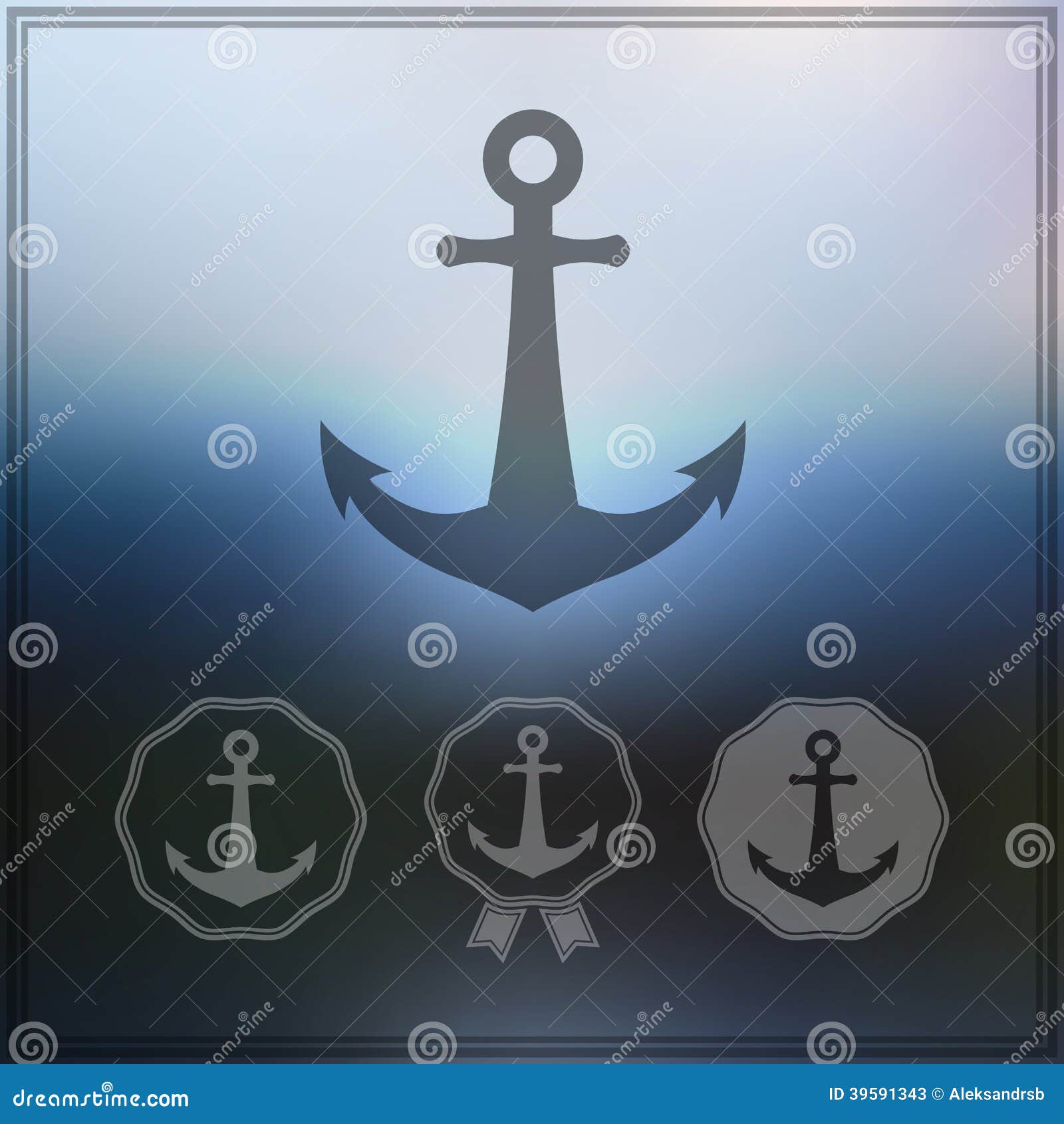 Anchor Icon Set on Blurry Background Stock Vector - Illustration of ...