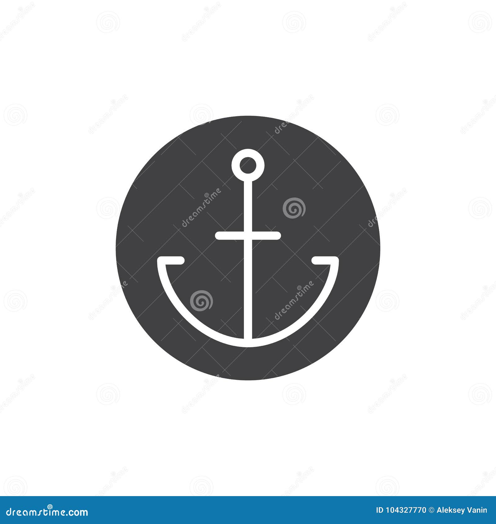 Anchor icon vector stock vector. Illustration of anchor - 104327770