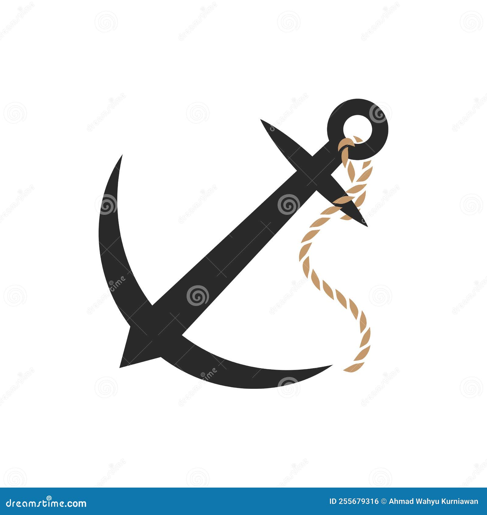 Anchor illustration design stock vector. Illustration of symbol - 255679316