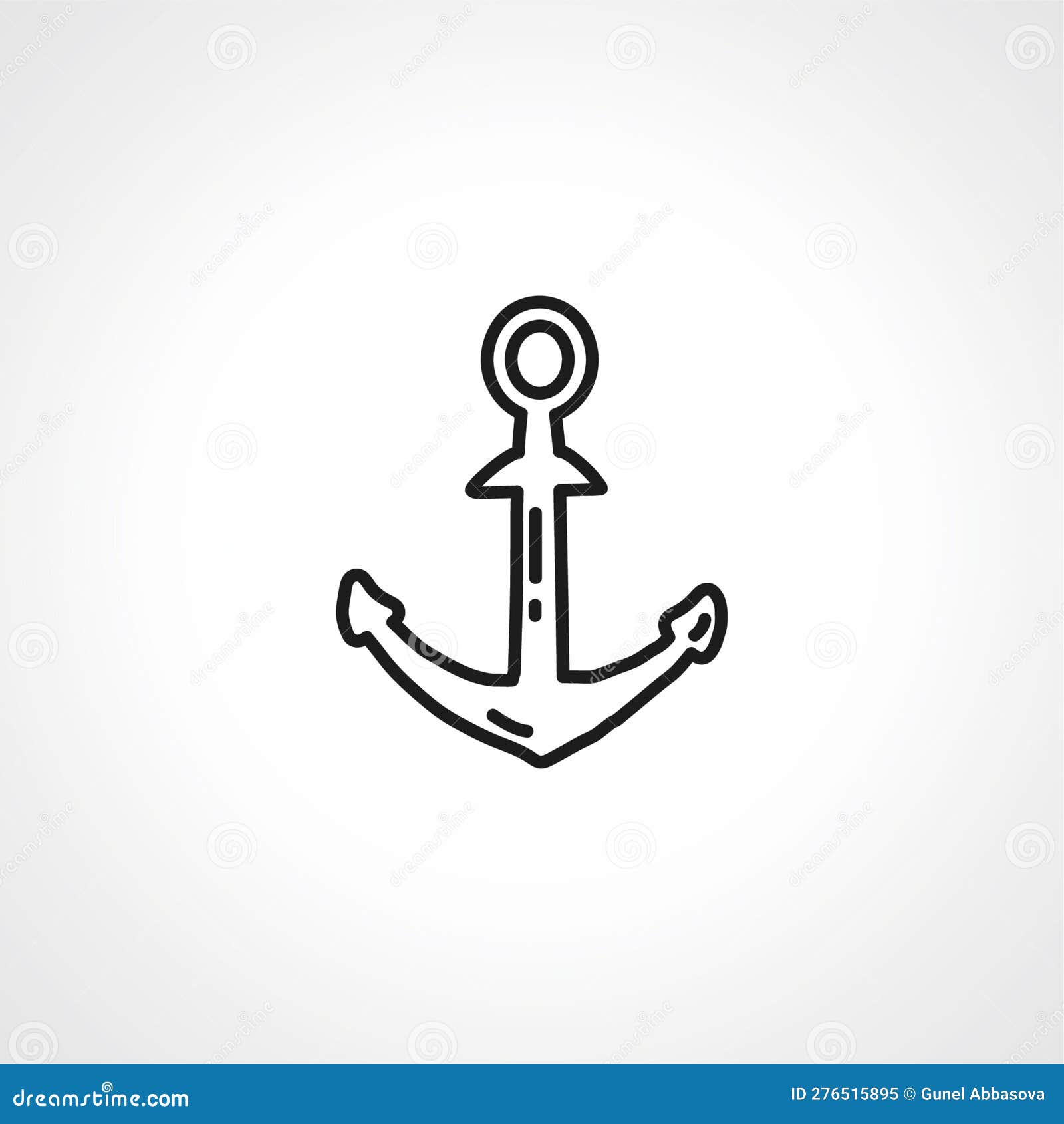 Anchor Line Icon. Anchor Icon Stock Vector - Illustration of travel ...