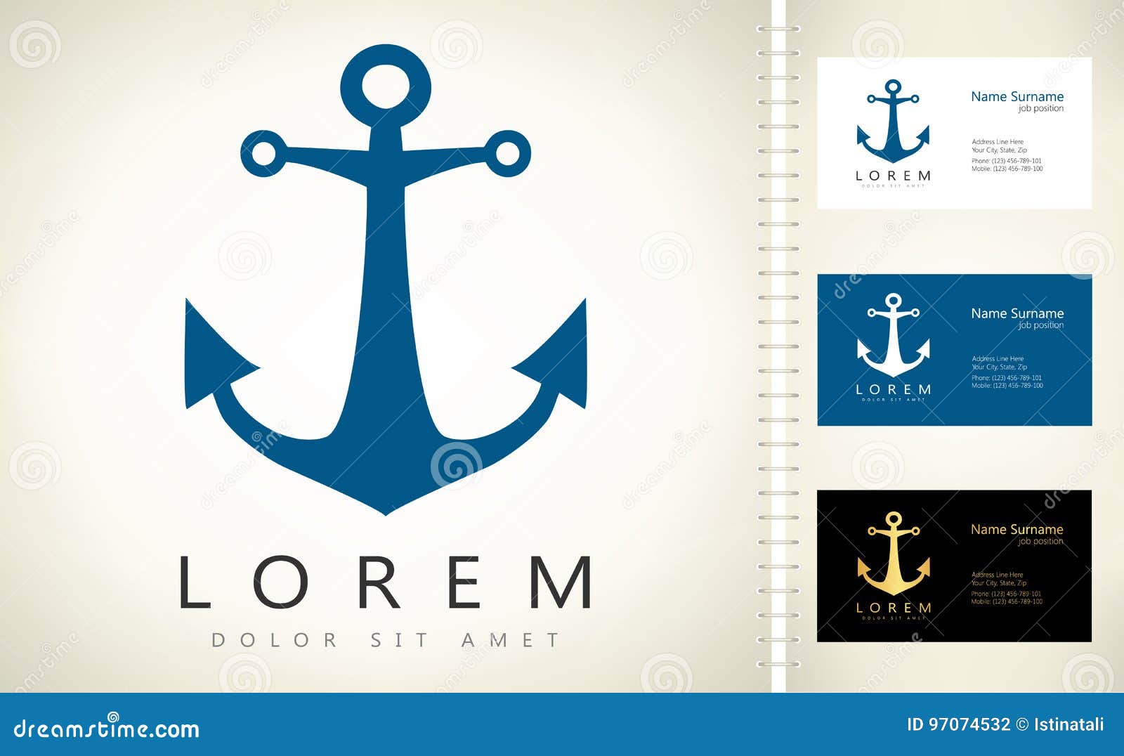 Anchor logo stock vector. Illustration of anchor, sign - 97074532
