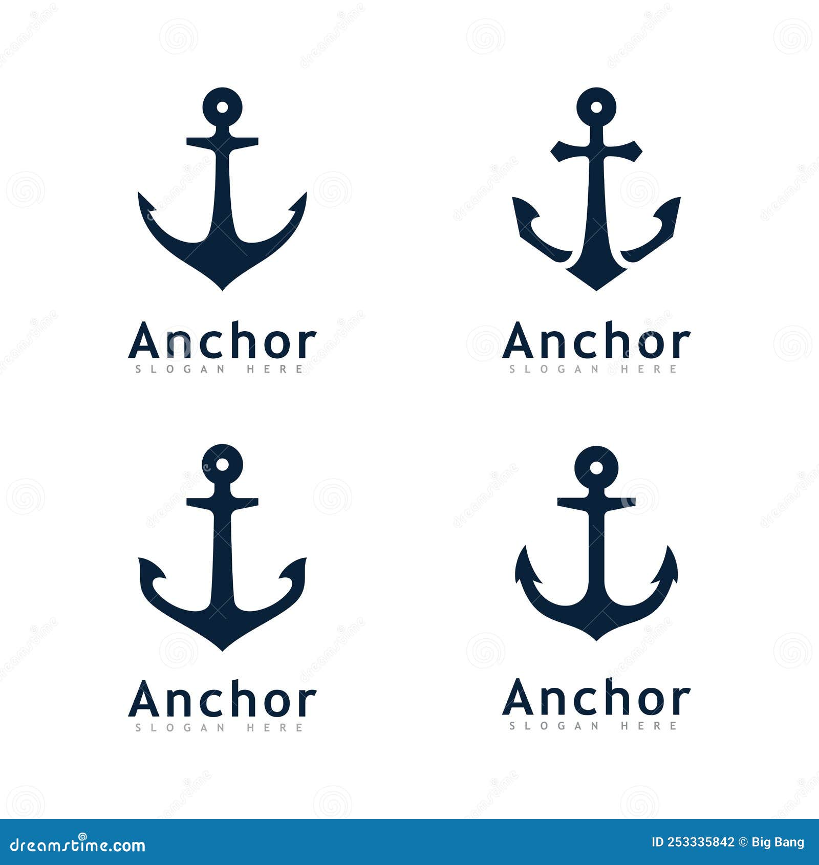 Anchor Logo Icon Design Template Stock Vector - Illustration of boat ...
