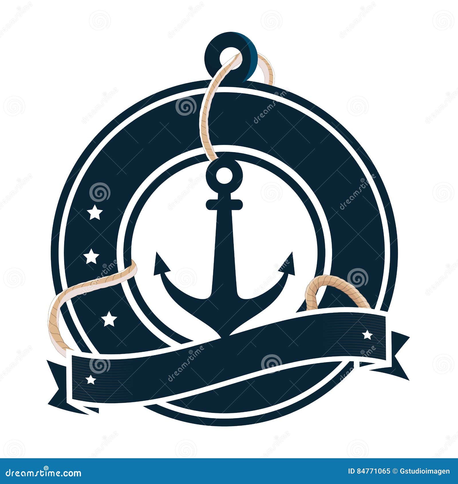 Anchor Maritime Emblem Icon Stock Illustration - Illustration of ...