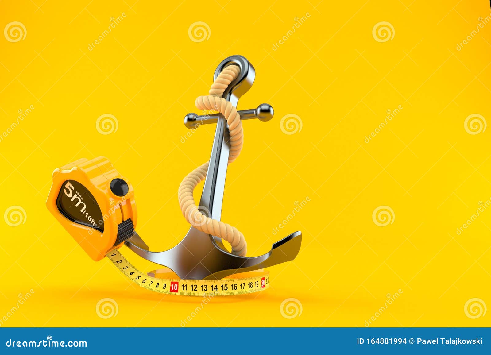 Anchor with measuring tape stock illustration. Illustration of empty ...