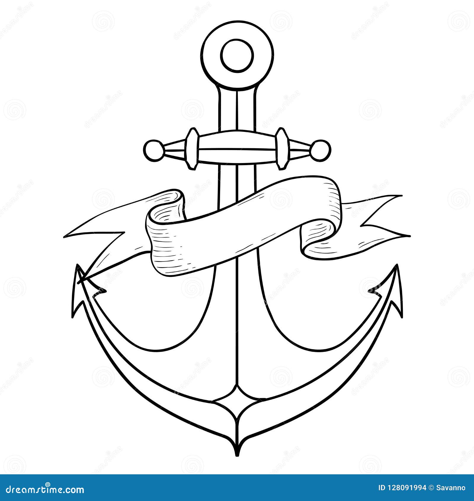 Outline Drawing Of Anchor
