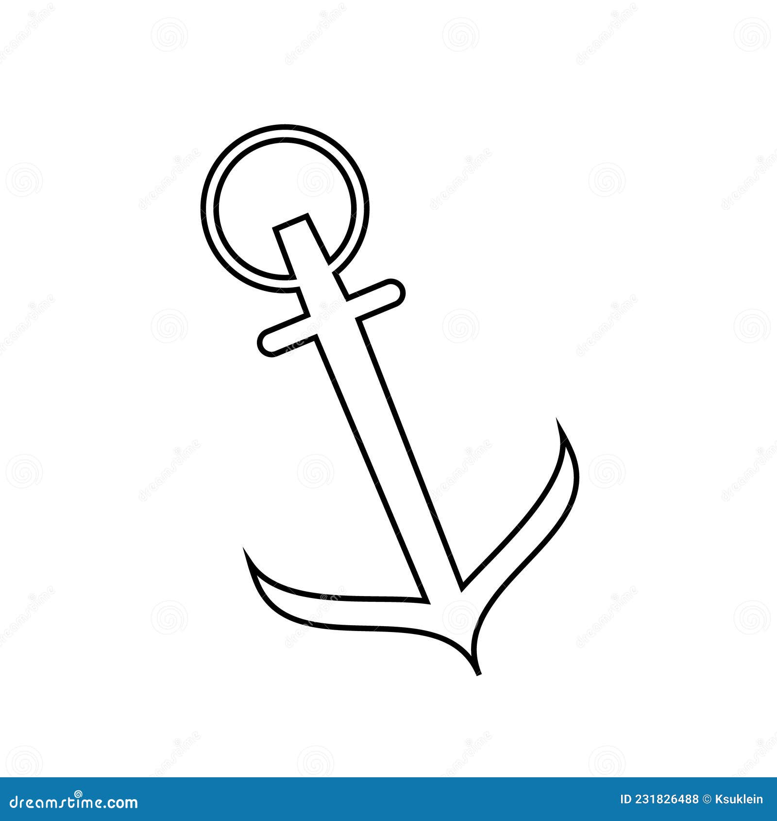 Anchor Outline Icon. Vector Isolated Clip Art Stock Vector ...