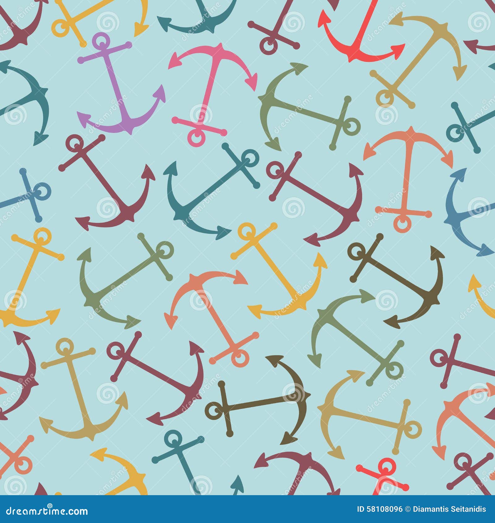 Anchor pattern stock vector. Illustration of travel, texture - 58108096