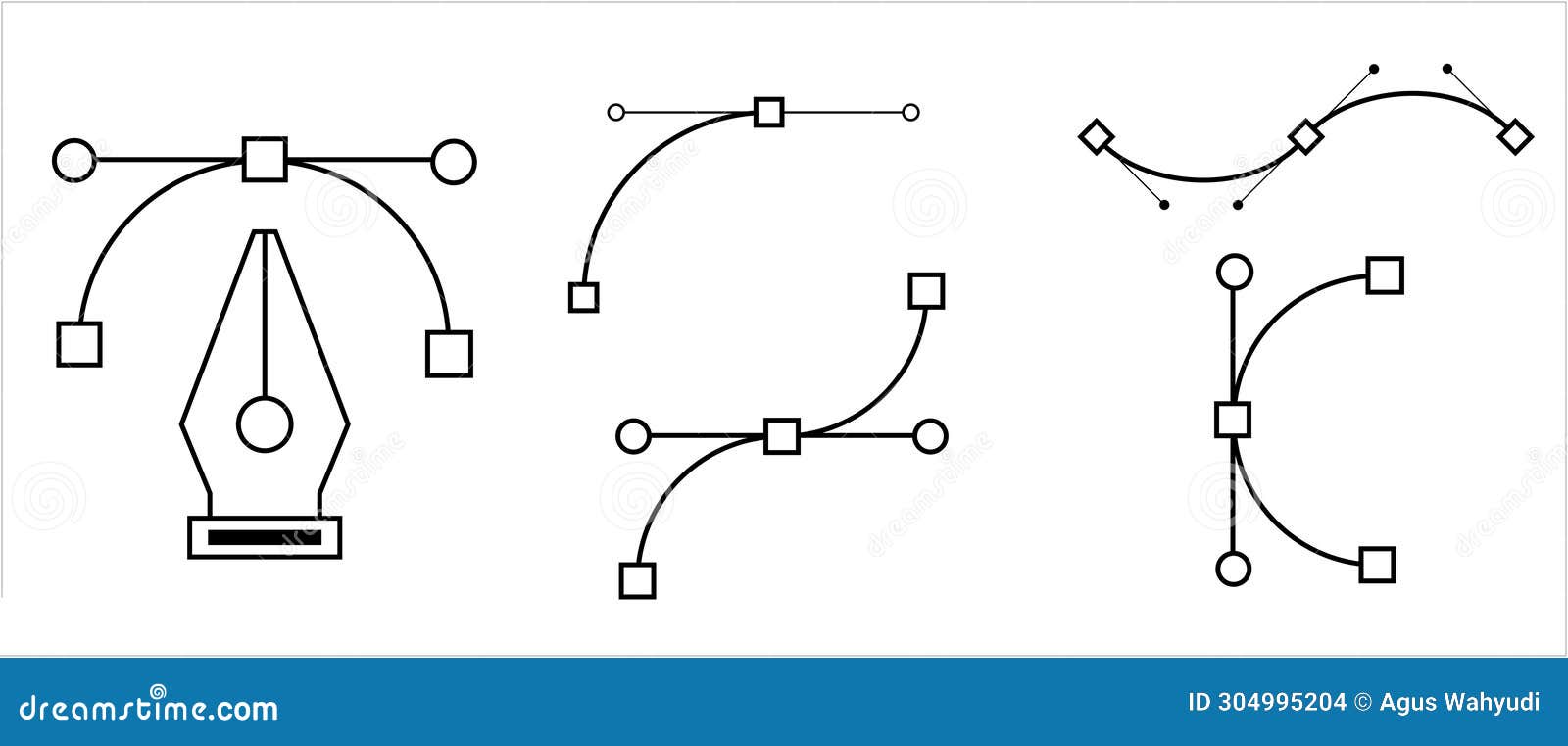 Anchor Pen Tools Cursor Concept Isolated. Editable Stroke Stock ...