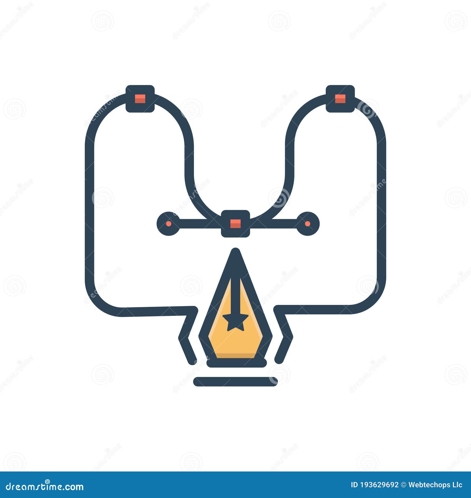 Color Illustration Icon for Anchor Point, Curve and Angle Stock ...