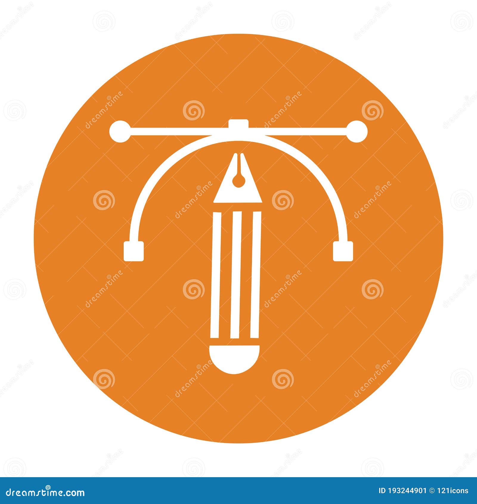 Anchor Point Draw Tool Symbol In Black And White Cartoon Vector ...