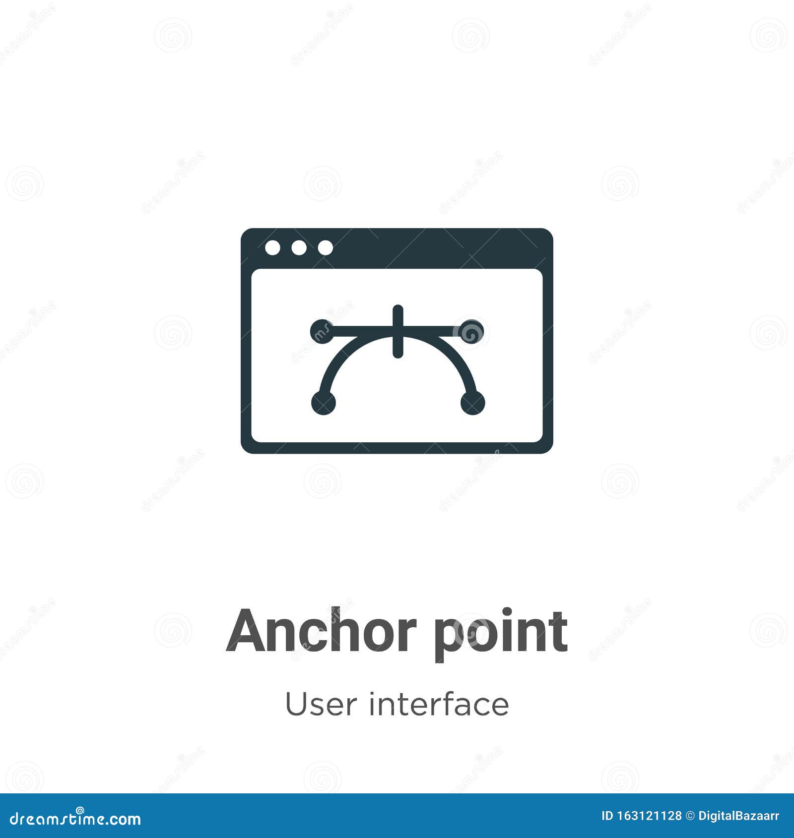 Anchor Point Vector Icon on White Background. Flat Vector Anchor Point ...