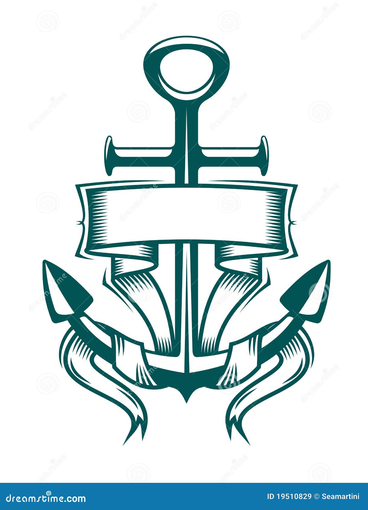 Anchor with ribbon stock vector. Illustration of element - 19510829