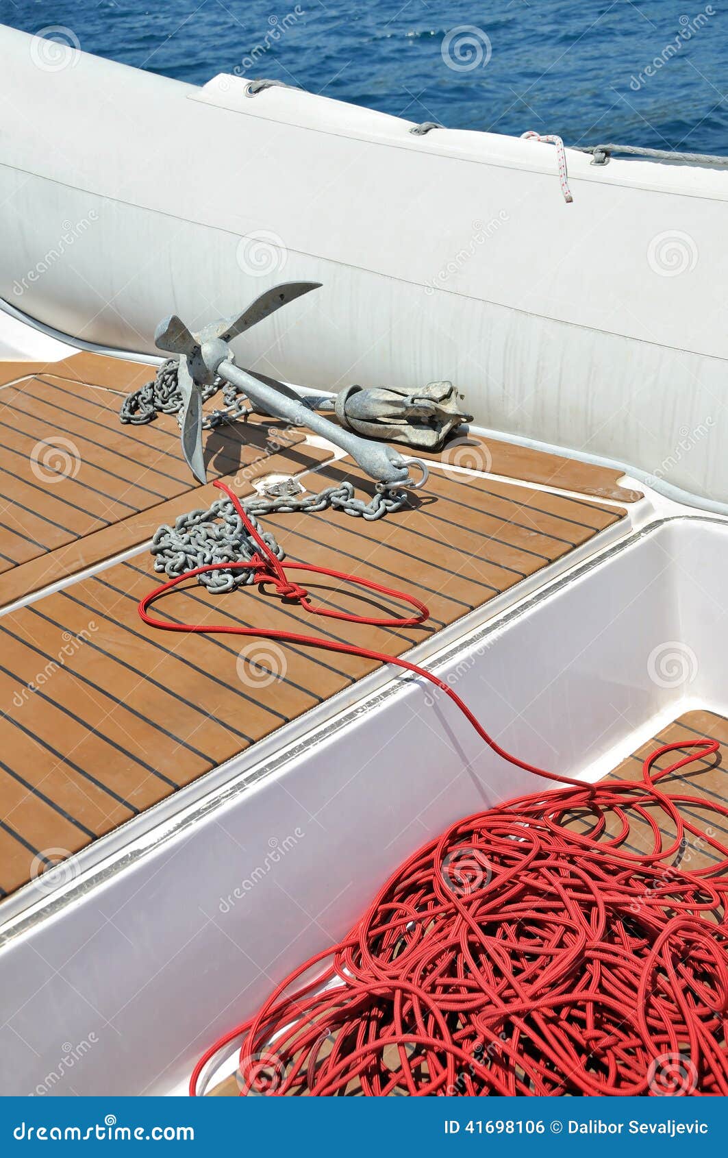 Anchor and rope stock photo. Image of maritime, metal - 41698106