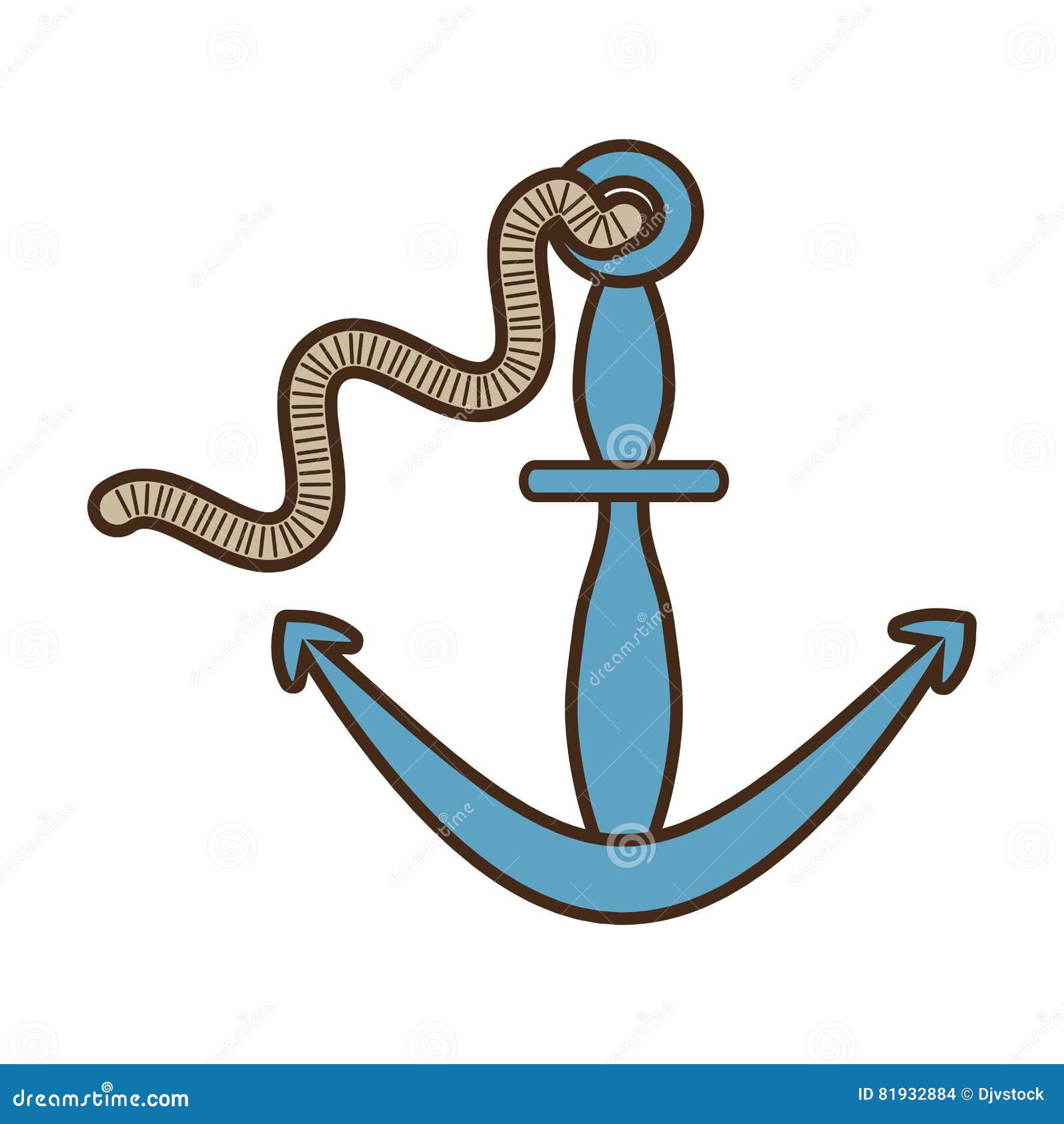 Anchor and Rope Boat Nautical Sign Stock Vector - Illustration of retro ...