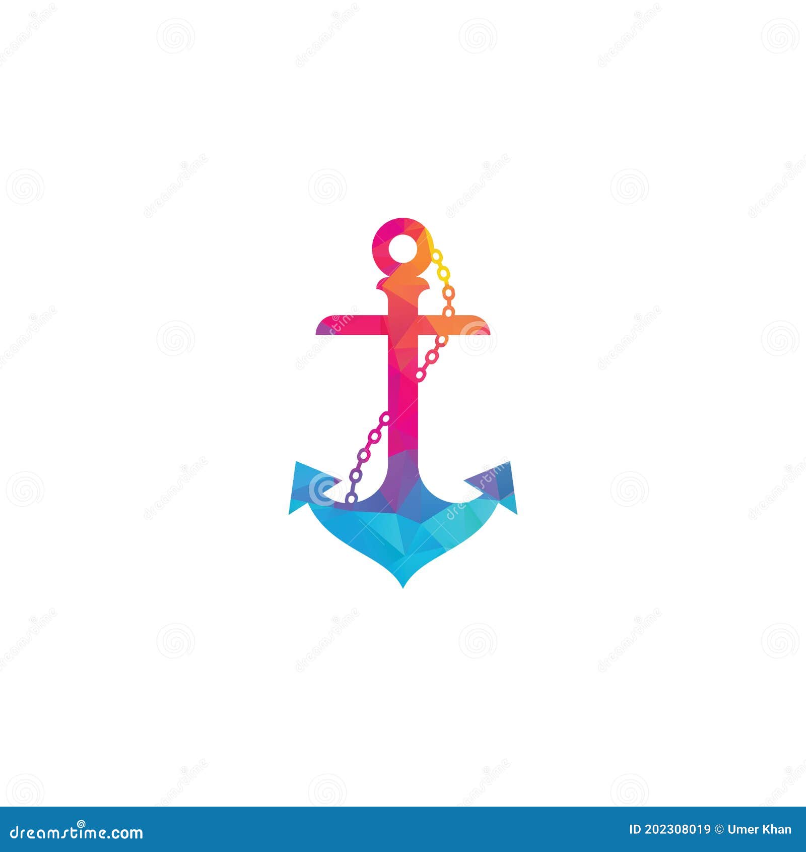 Anchor with Rope Logo Design . Stock Vector - Illustration of sailing ...