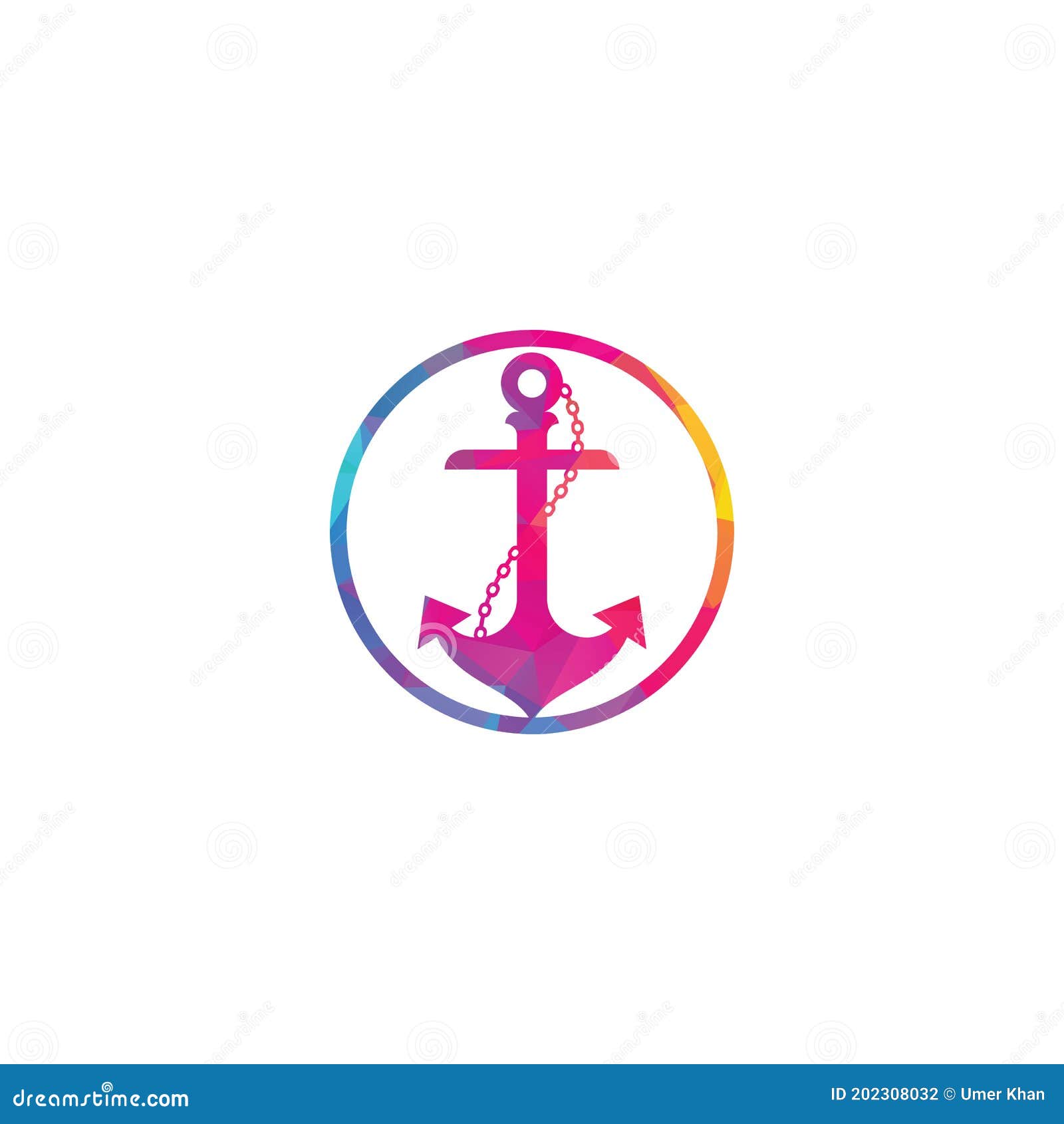 Anchor with Rope Logo Design . Stock Vector - Illustration of design ...