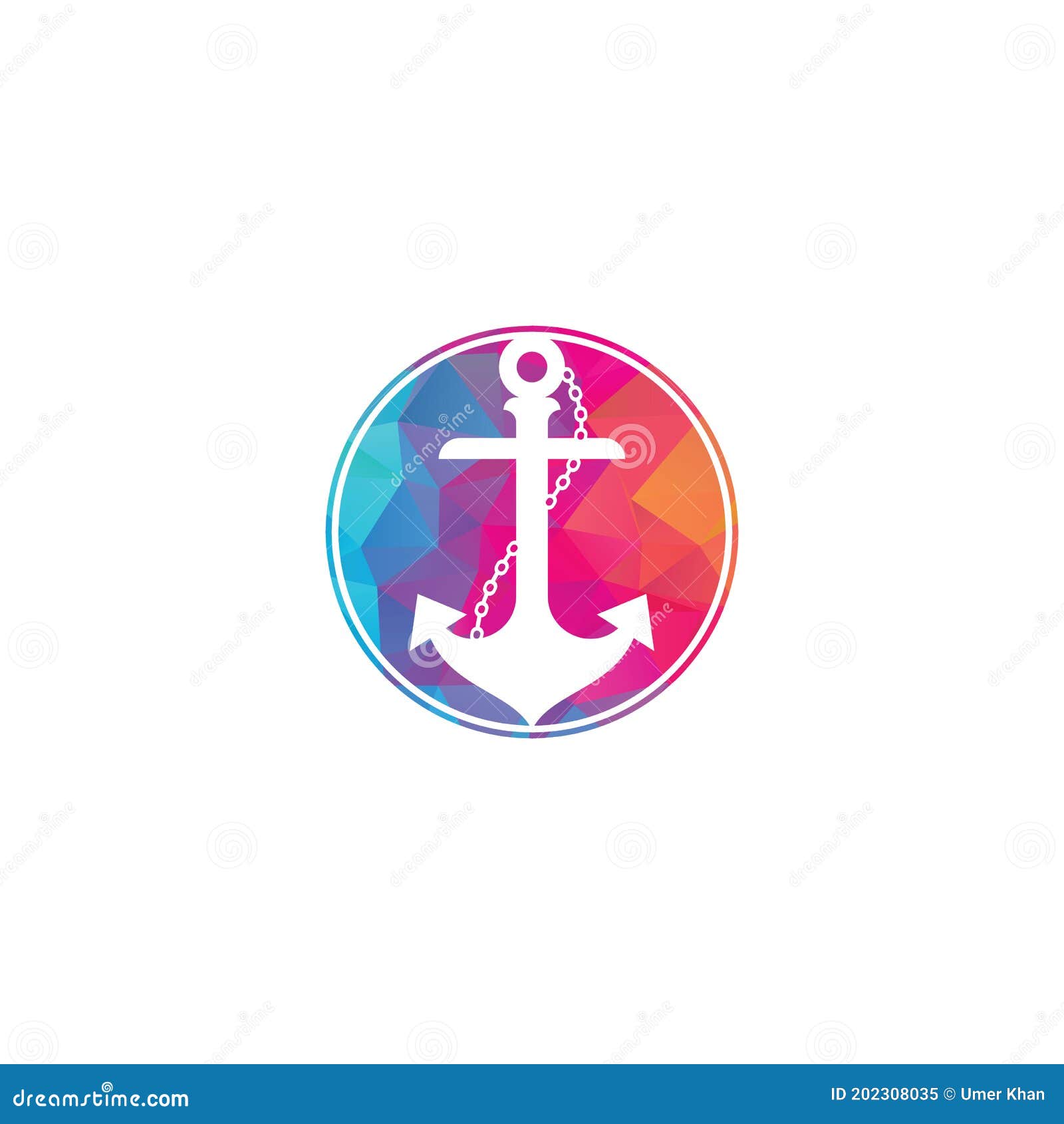 Anchor with Rope Logo Design . Stock Vector - Illustration of harbor ...