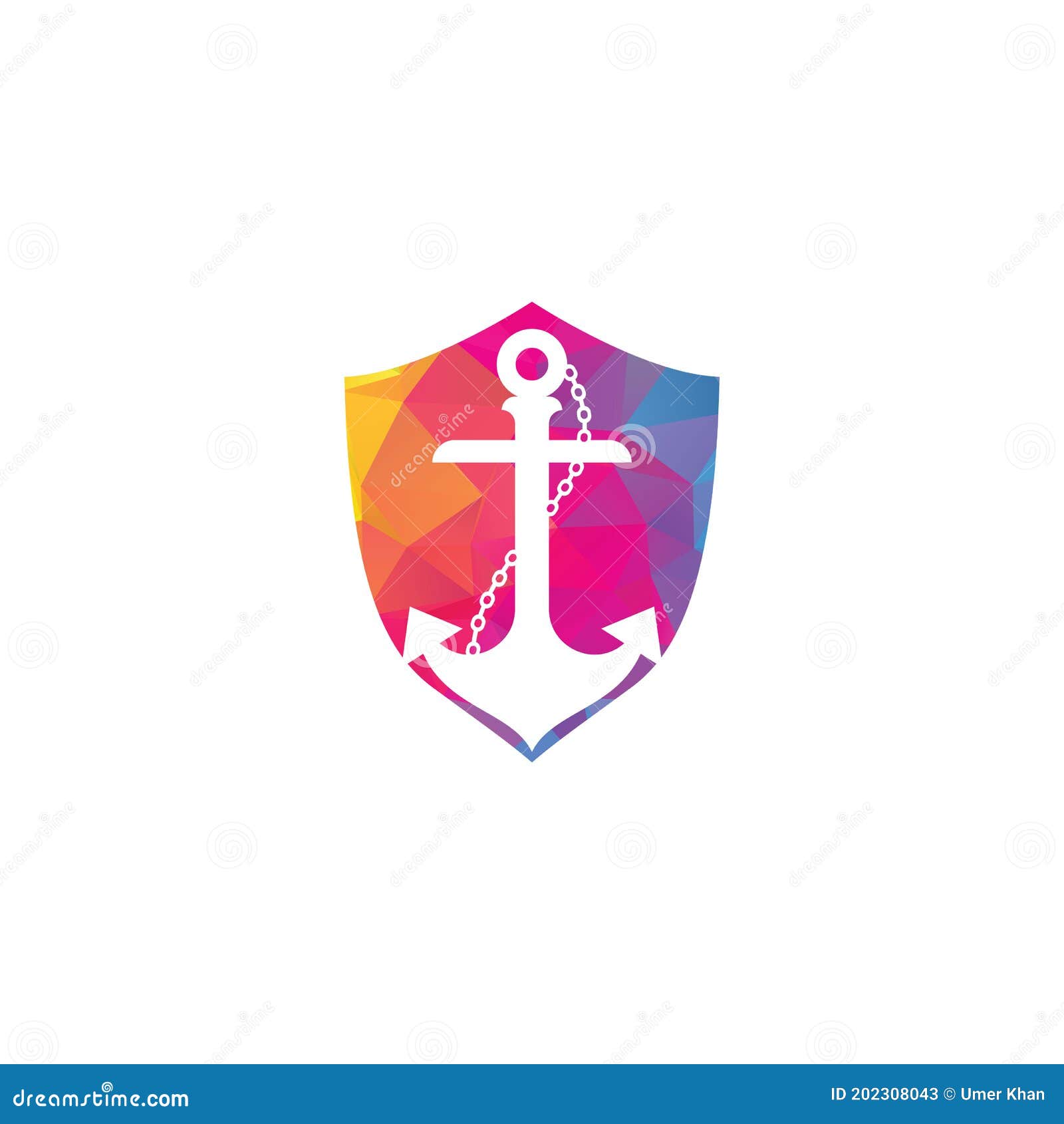Anchor with Rope Logo Design . Stock Vector - Illustration of ...