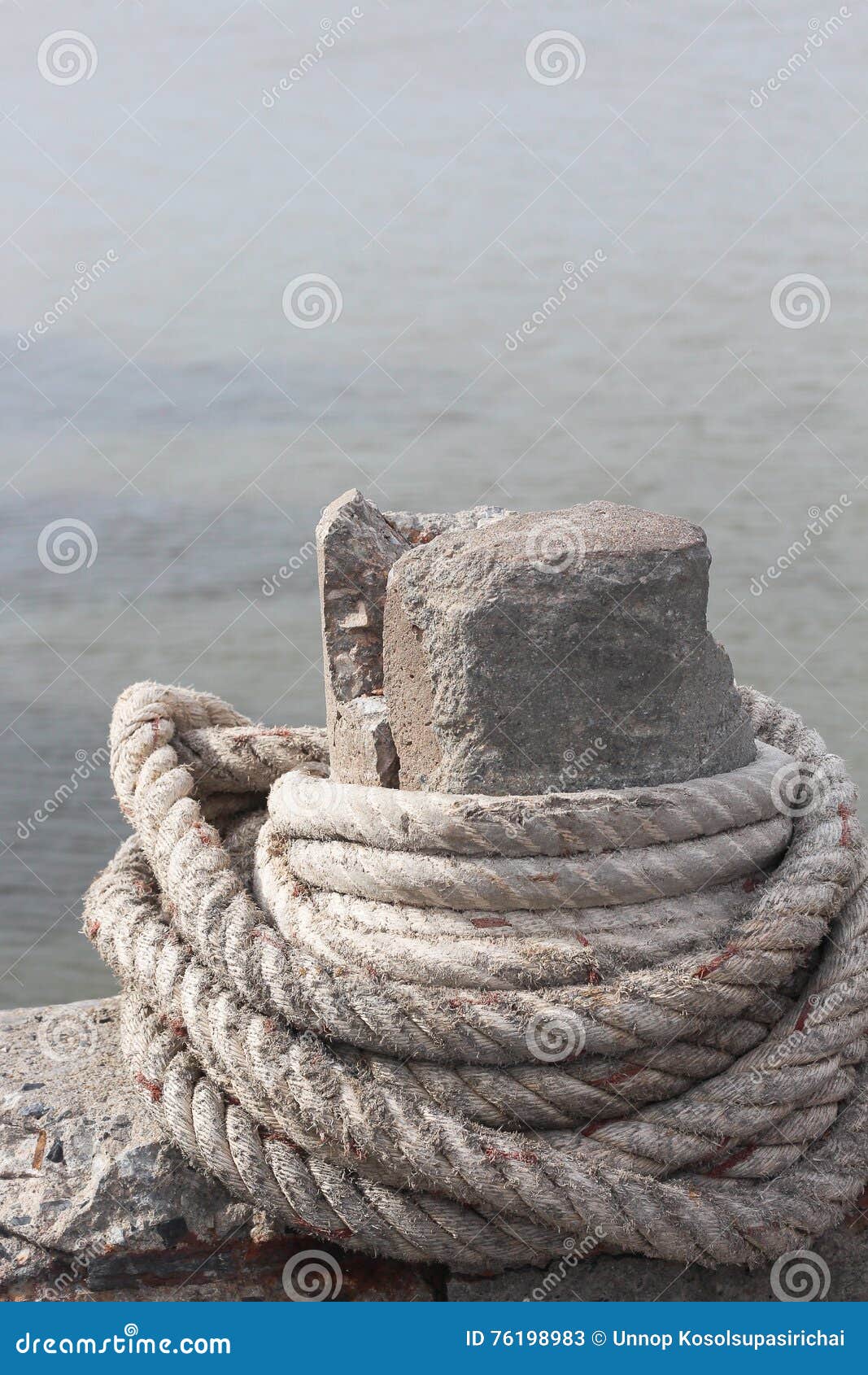 Anchor Rope Tie Up the Stone Pillar Stock Image - Image of cord, pillar ...