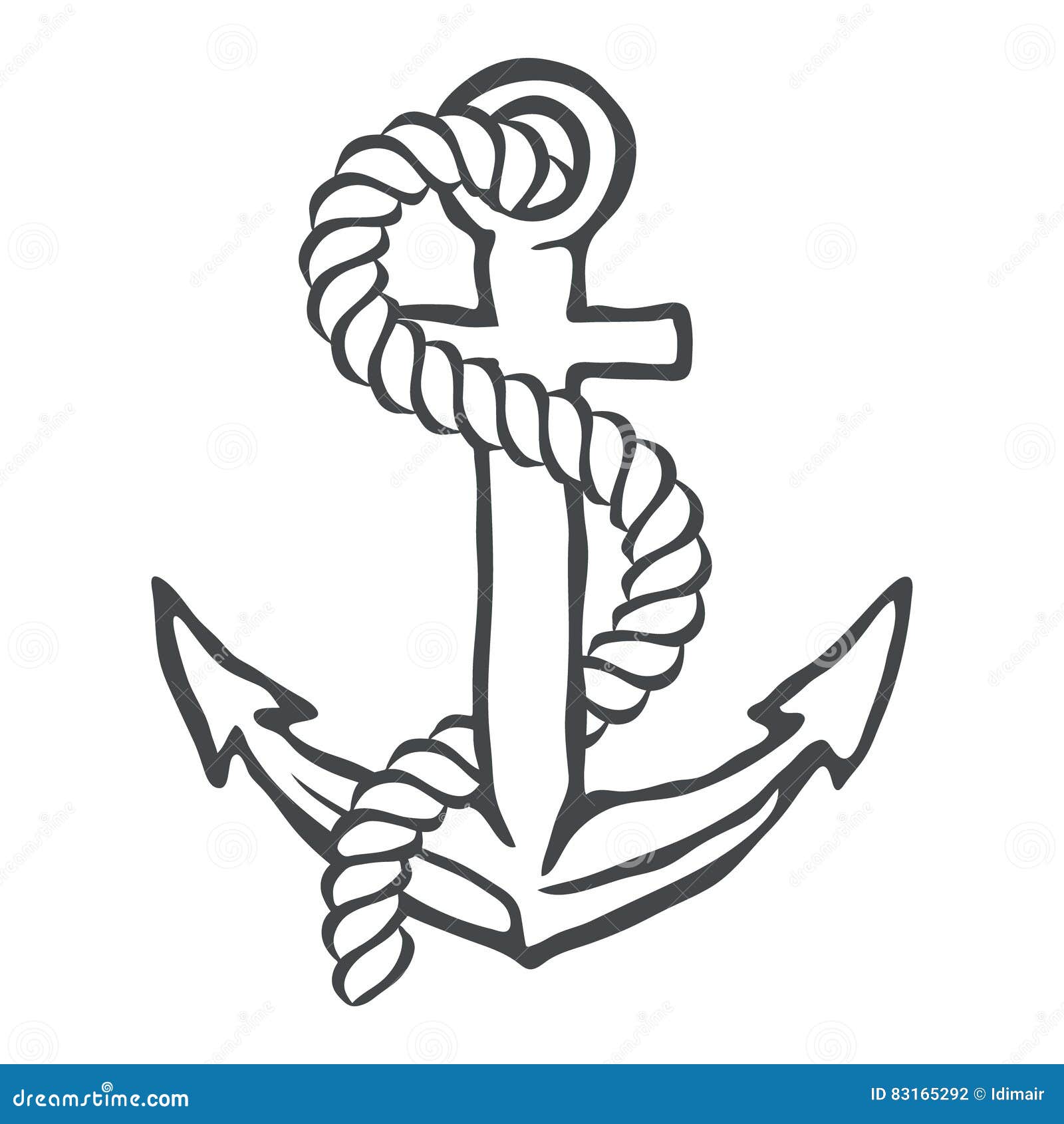 Anchor with rope. Vector stock vector. Illustration of background ...