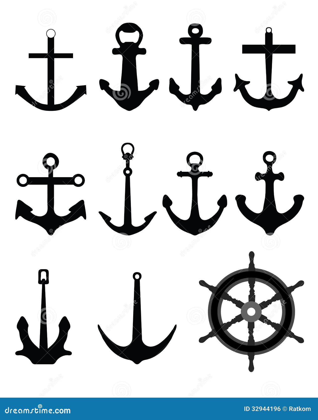 Anchor and rudder stock illustration. Illustration of trawler - 32944196