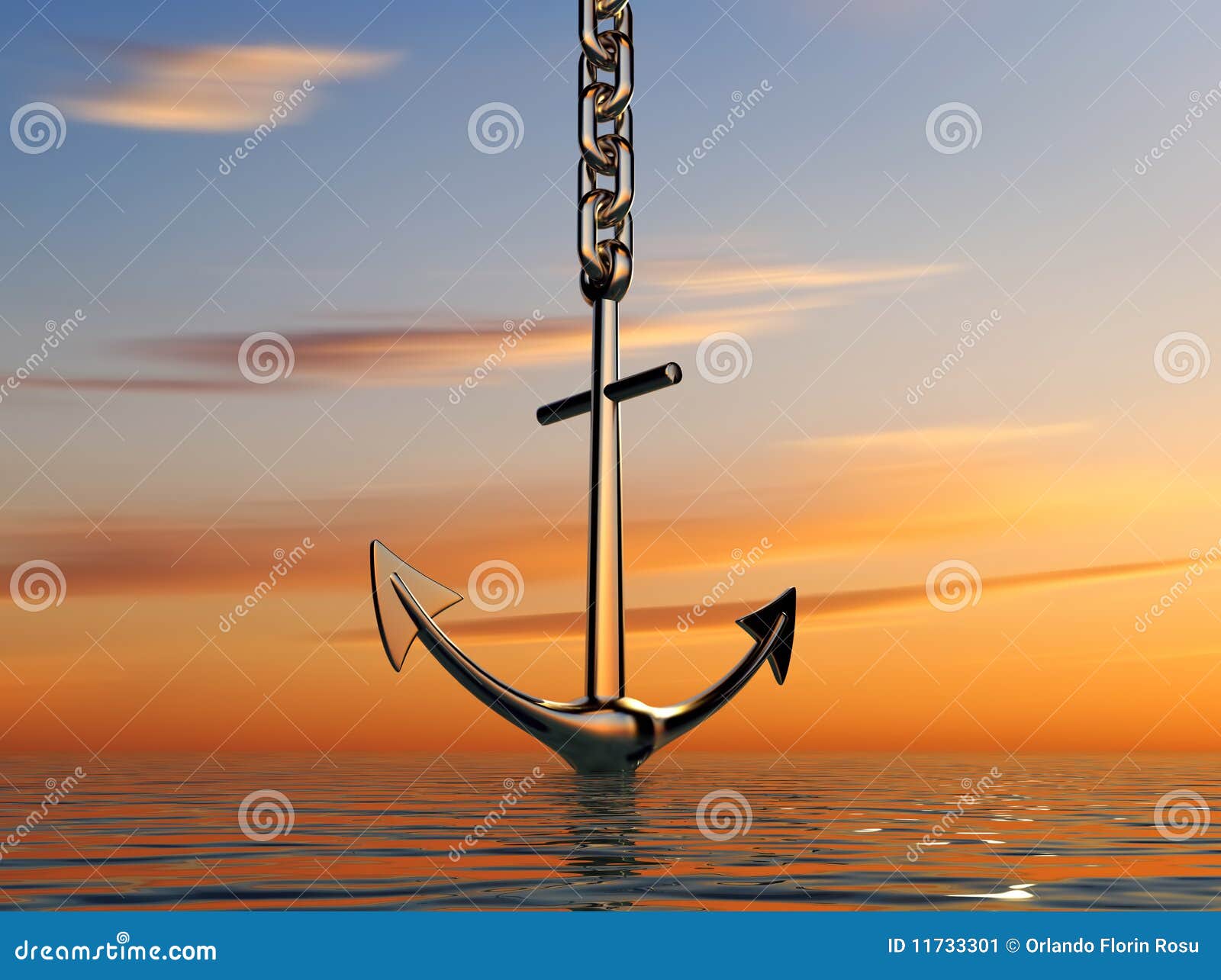 Anchor On Sea Stock Image | CartoonDealer.com #11733301