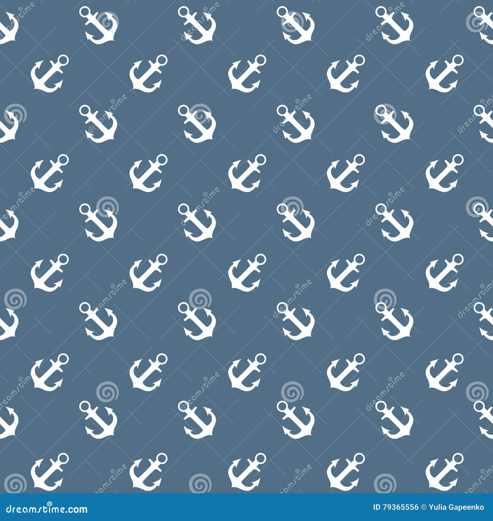 Anchor Seamless Pattern Background Vector Illustration Stock Vector ...